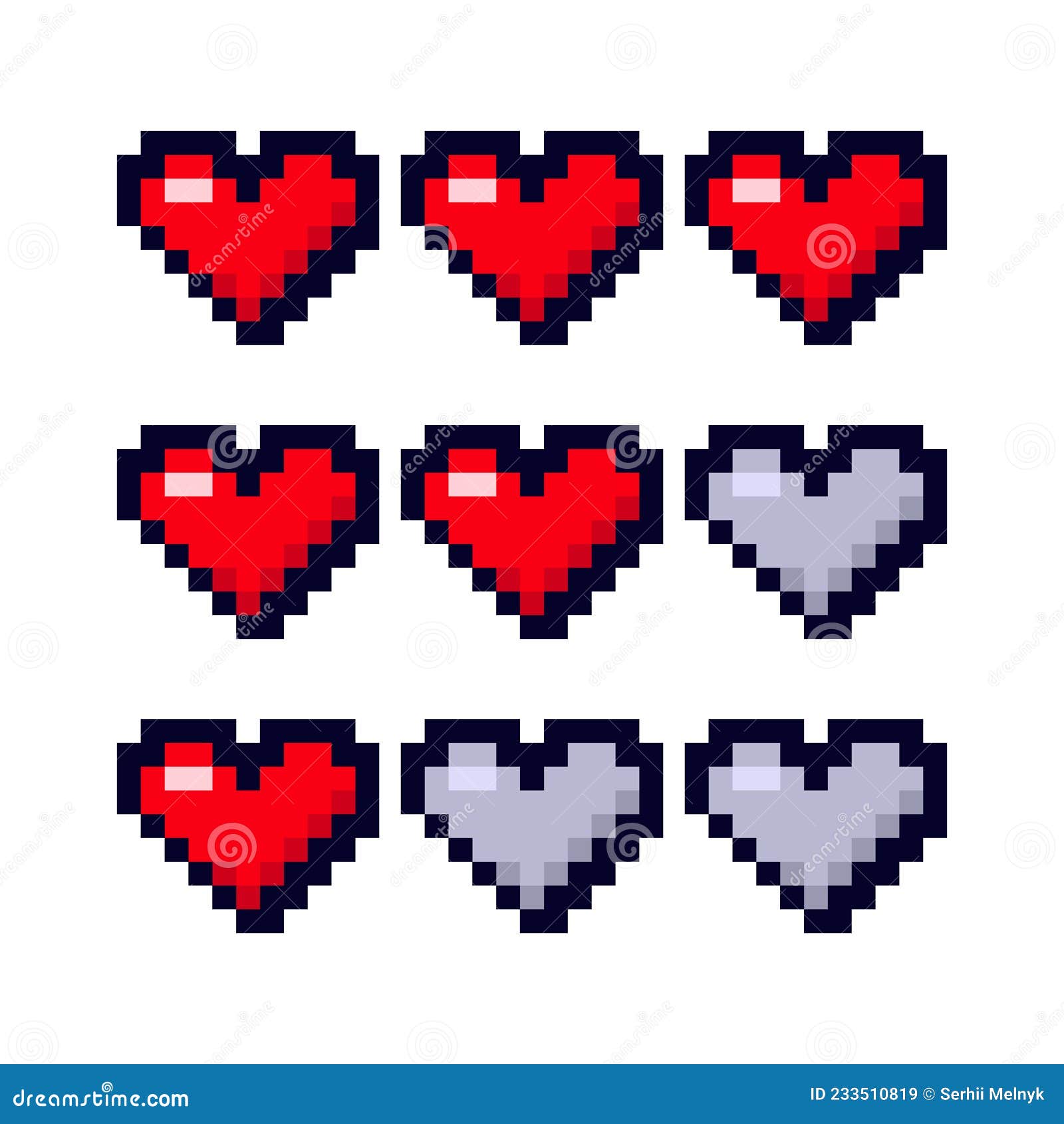 Pixel game elements stock vector. Illustration of background - 233510819