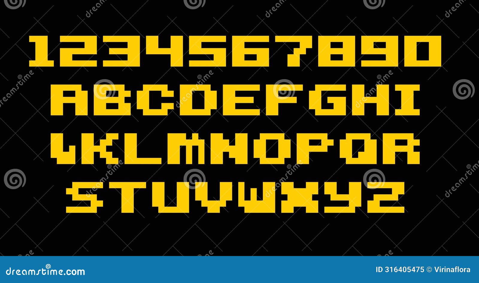Pixel Game Font. Arcade Alphabet Symbols, Retro Console Text Elements ...