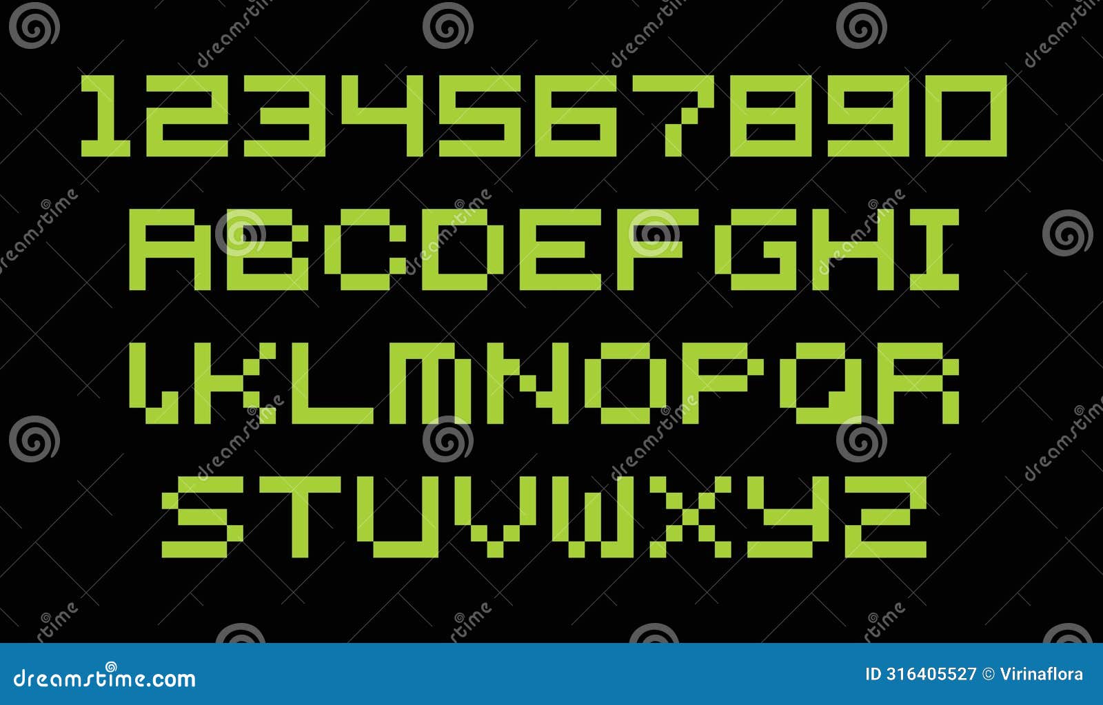 Pixel Game Font. Arcade Alphabet Symbols, Retro Console Text Elements ...