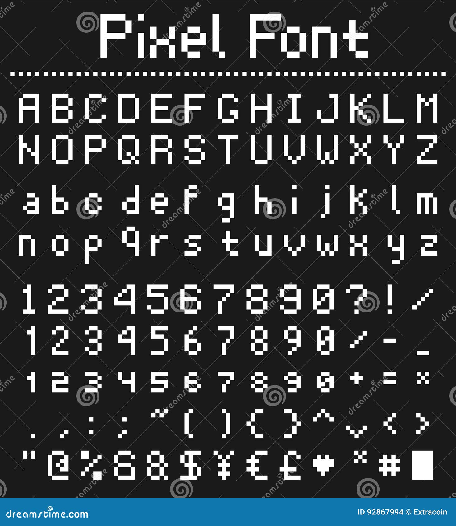 Pixel Game Font Retro Styled Stock Vector - Illustration of 8bit, pixel ...