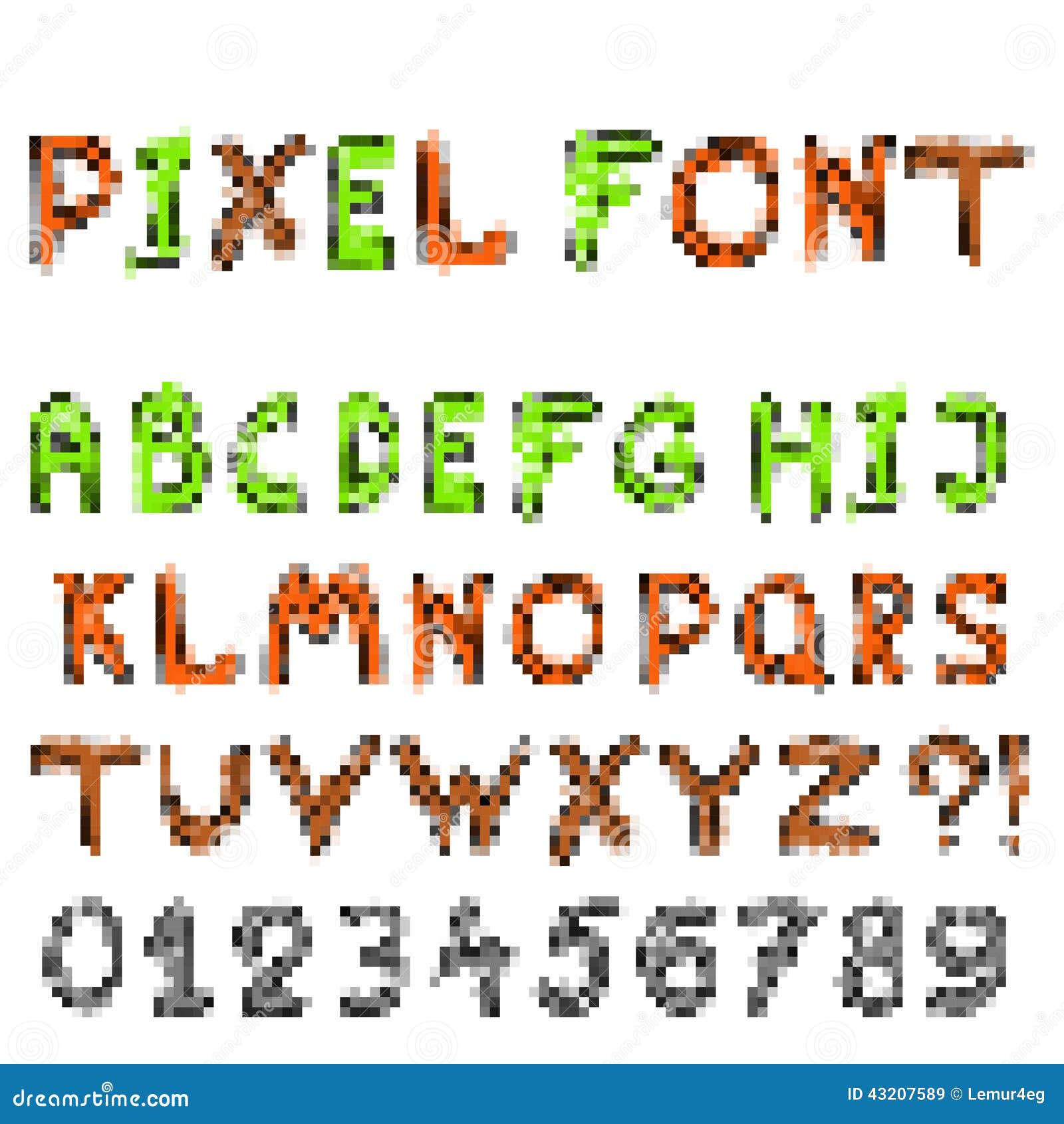 Pixel game font stock vector. Illustration of retro, game - 43207589