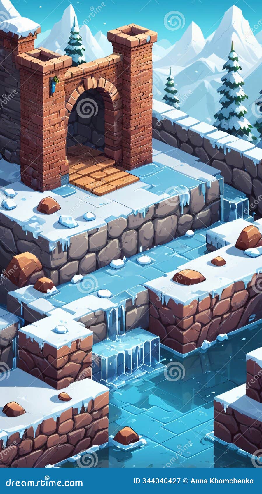 Pixel Game Level Design. Platform Game Asset, Brick, Stones Building 8 ...