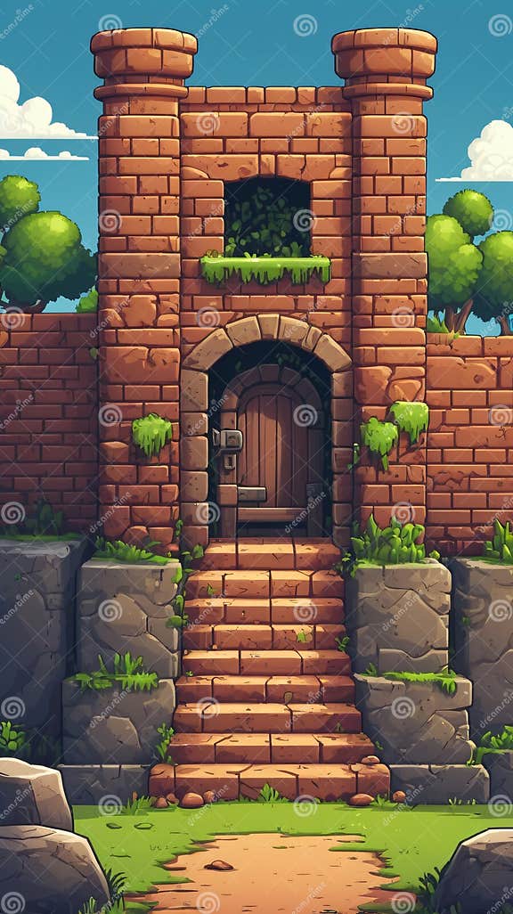 Pixel Game Level Design Platform Game Asset Fantasy 8 Bit Environment Building With Stone