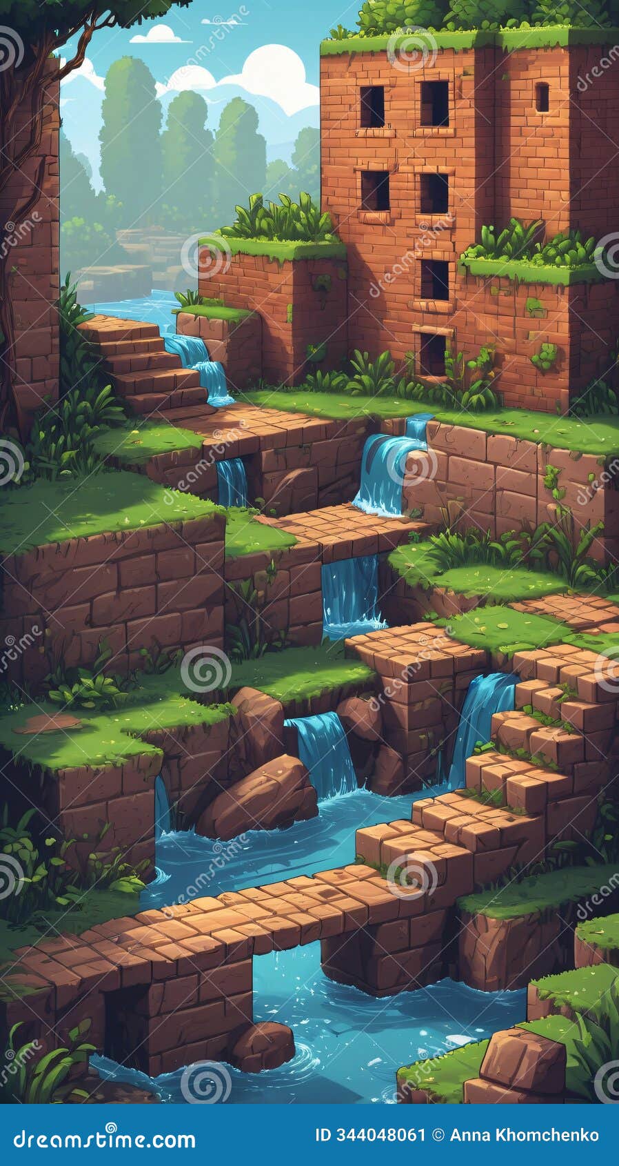 Pixel Game Level Design. Platform Game Asset, Fantasy 8 Bit Environment ...