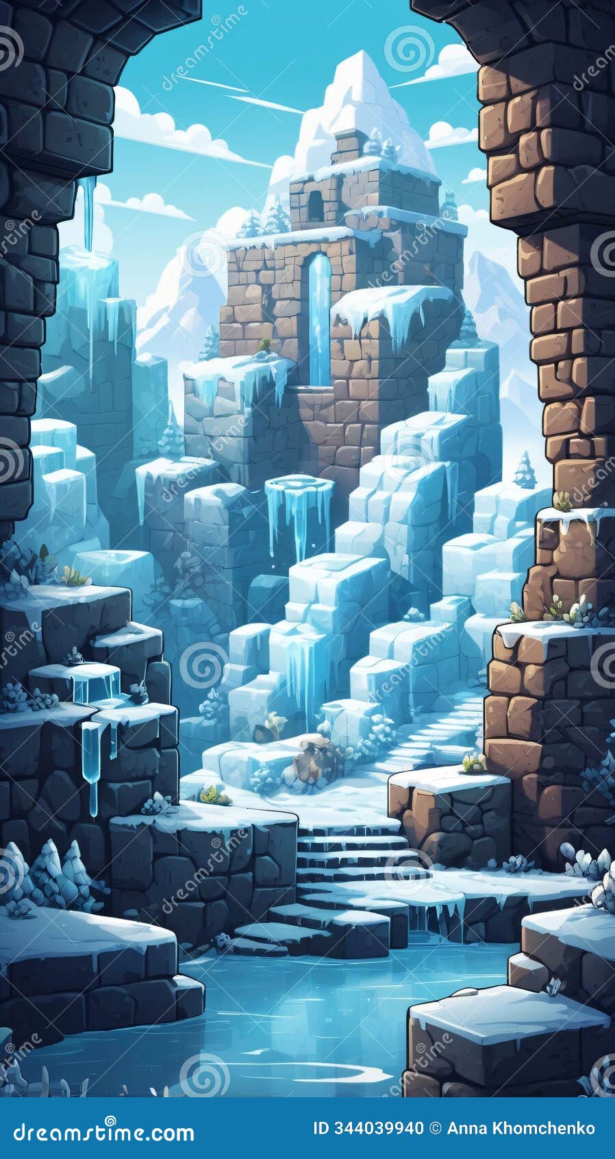 Pixel Game Level Design. Platform Game Asset, Brick, Stones Building 8 ...