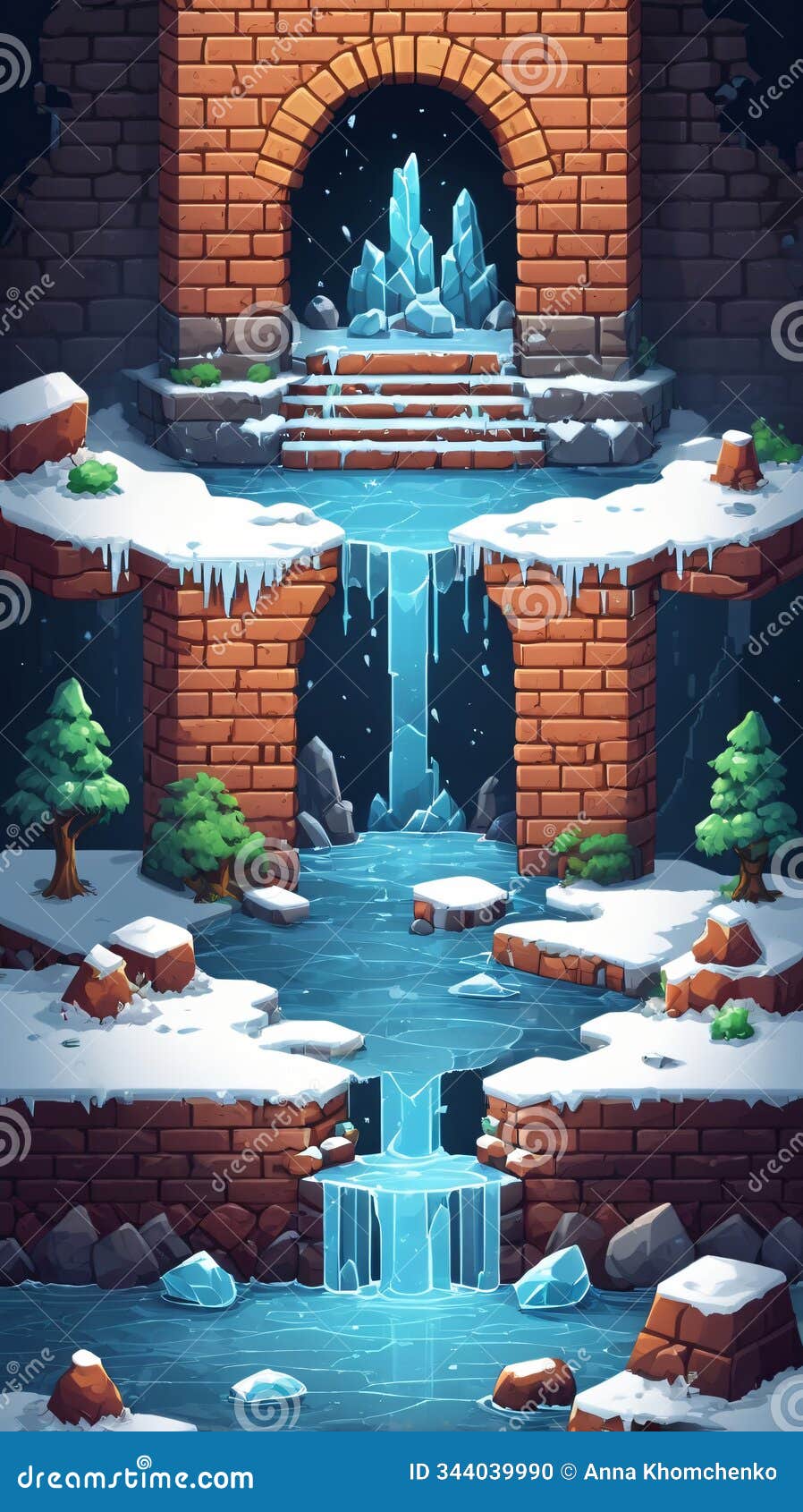 Pixel Game Level Design. Platform Game Asset, Brick, Stones Building 8 ...