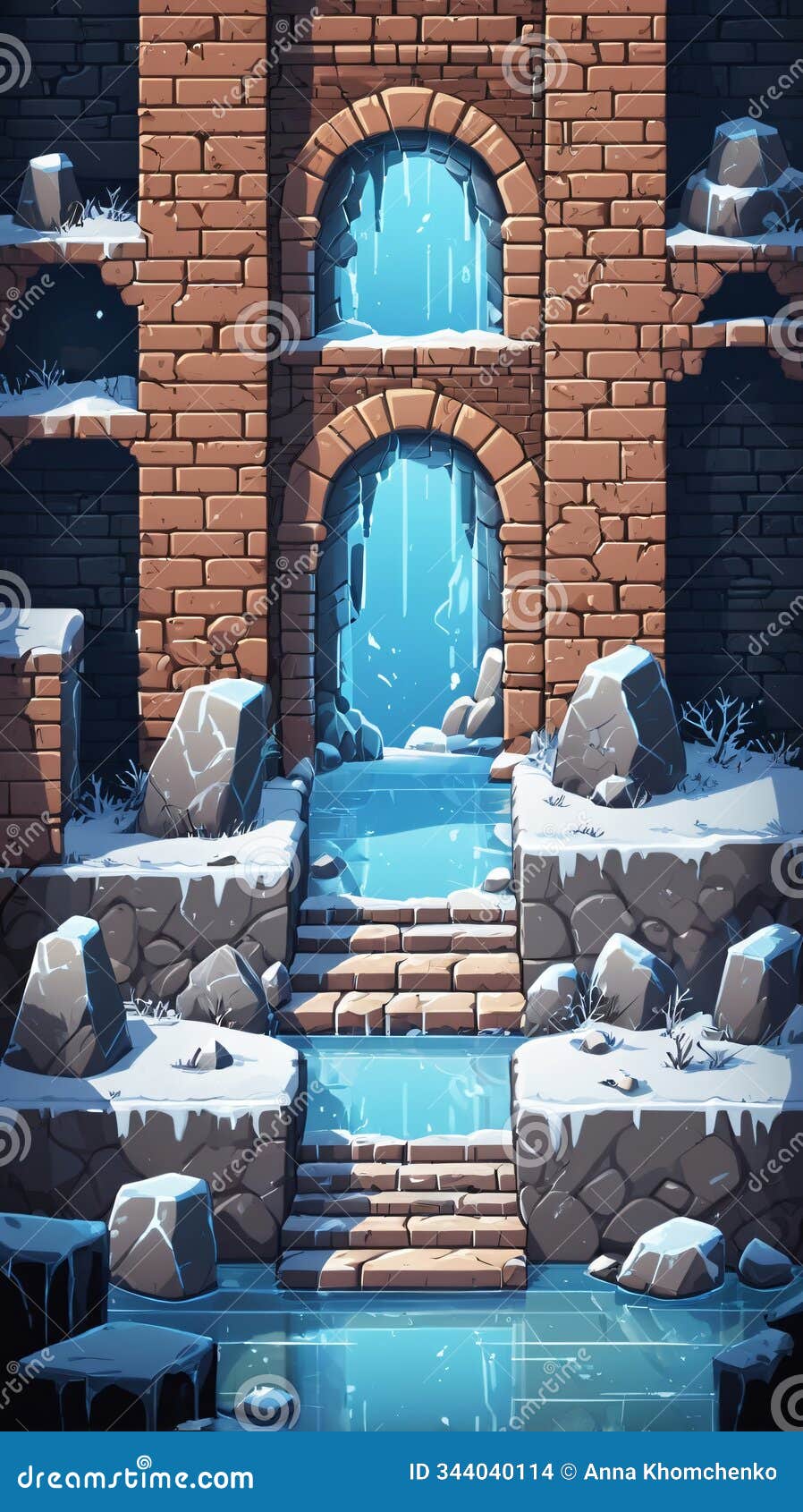 Pixel Game Level Design. Platform Game Asset, Brick, Stones Building 8 ...