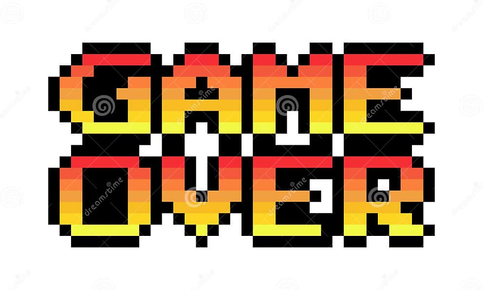 Pixel Game Over Text Image 8 Bit Stock Vector - Illustration of retro ...