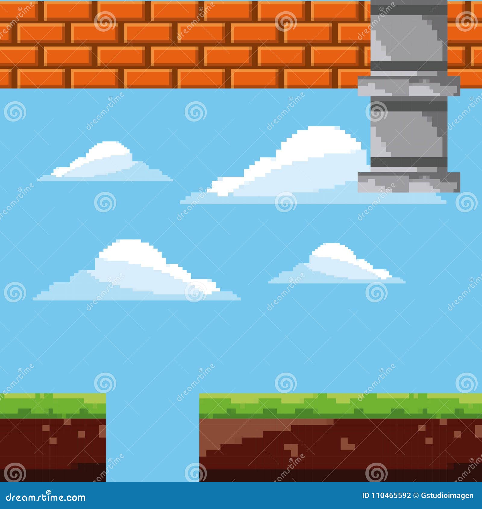 Pixel Game Scene Level Arcade Retro Stock Vector - Illustration of ...