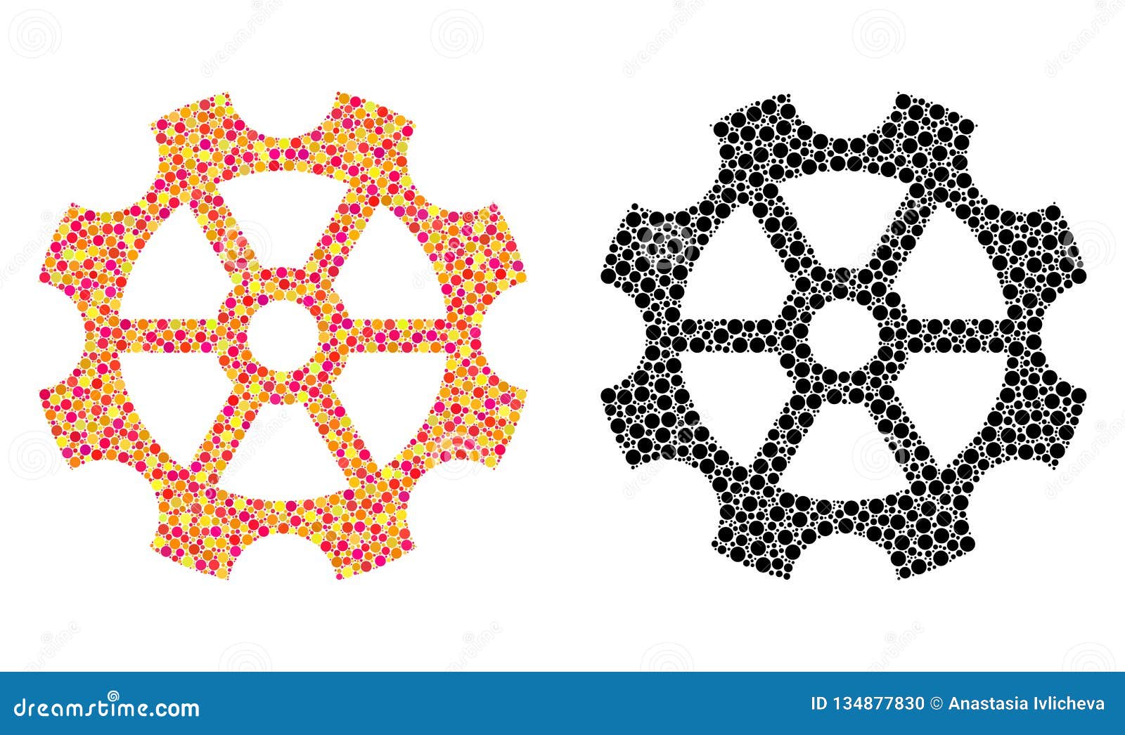Pixel Gear Mosaic Icons stock vector. Illustration of industrial ...