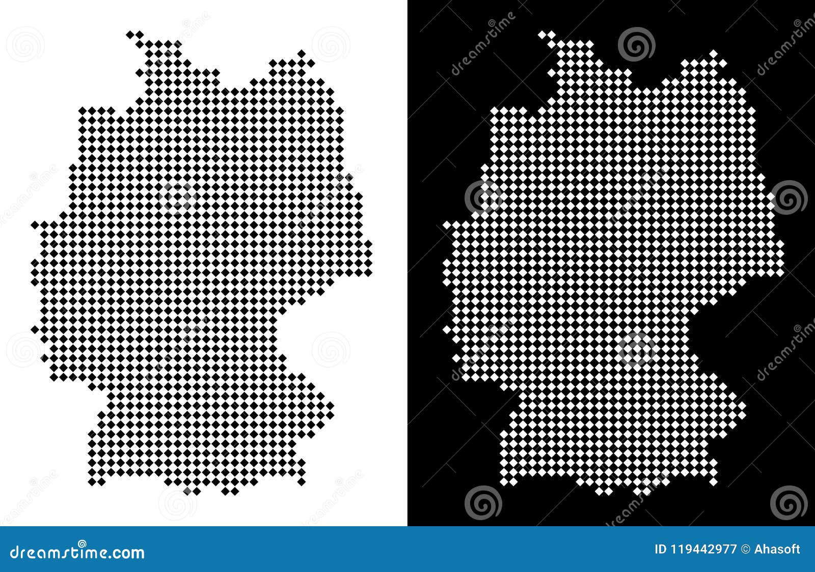 Pixel Map Of Germany. Vector Dotted Map Of Germany Isolated On White ...