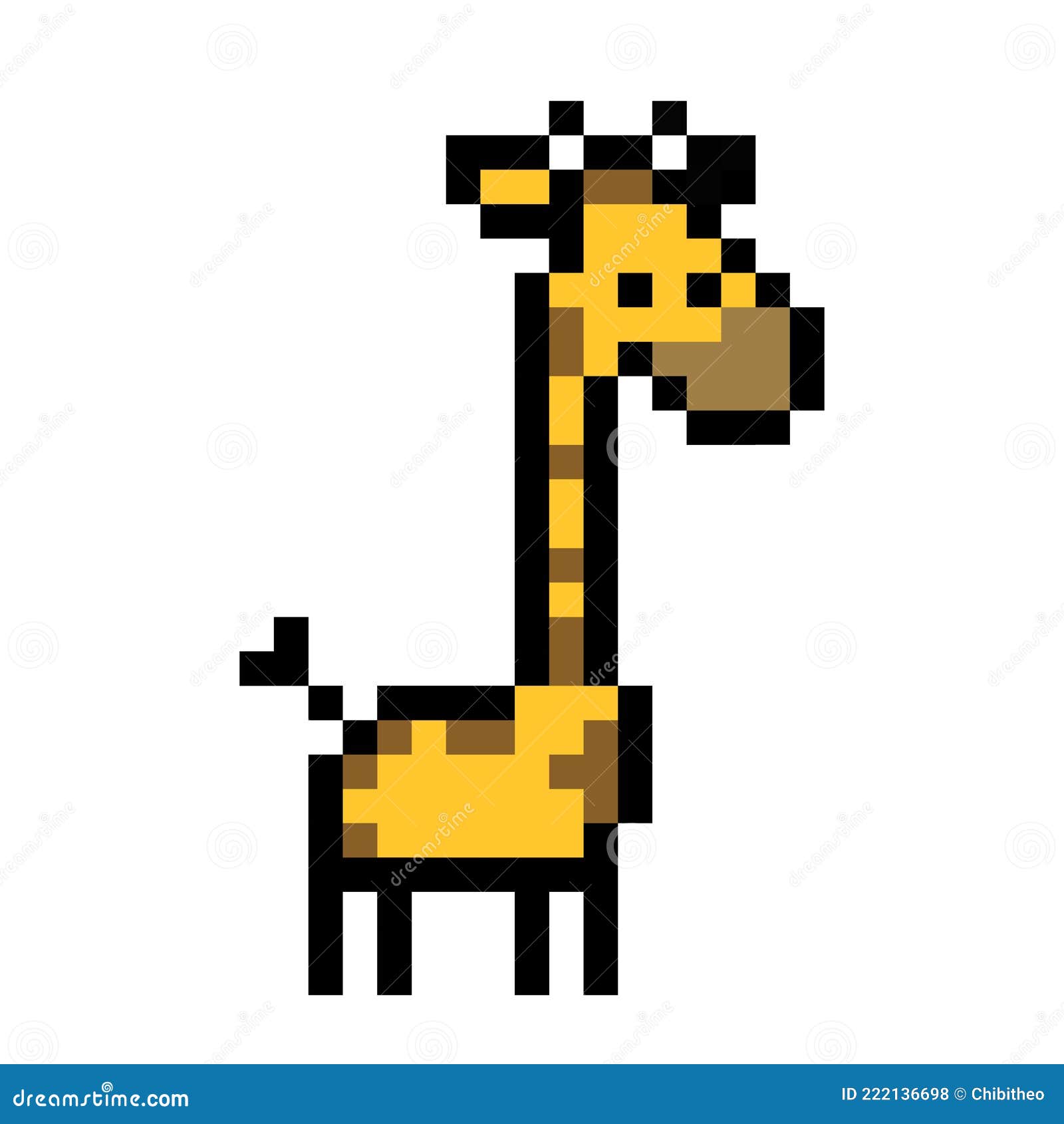 Giraffe Pixel Art Safari Animal Video Game Cartoon | CartoonDealer.com ...