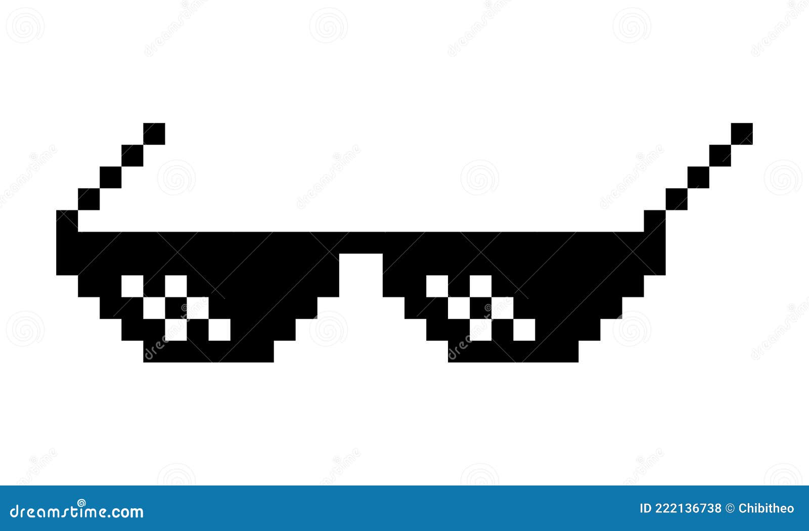 Pixel Glasses Image 8 Bit Game Stock Vector - Illustration of isolated ...