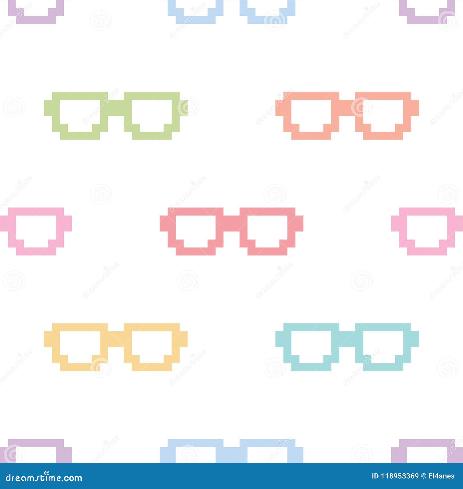 Pixel Glasses. Vector Illustration Stock Vector - Illustration of ...