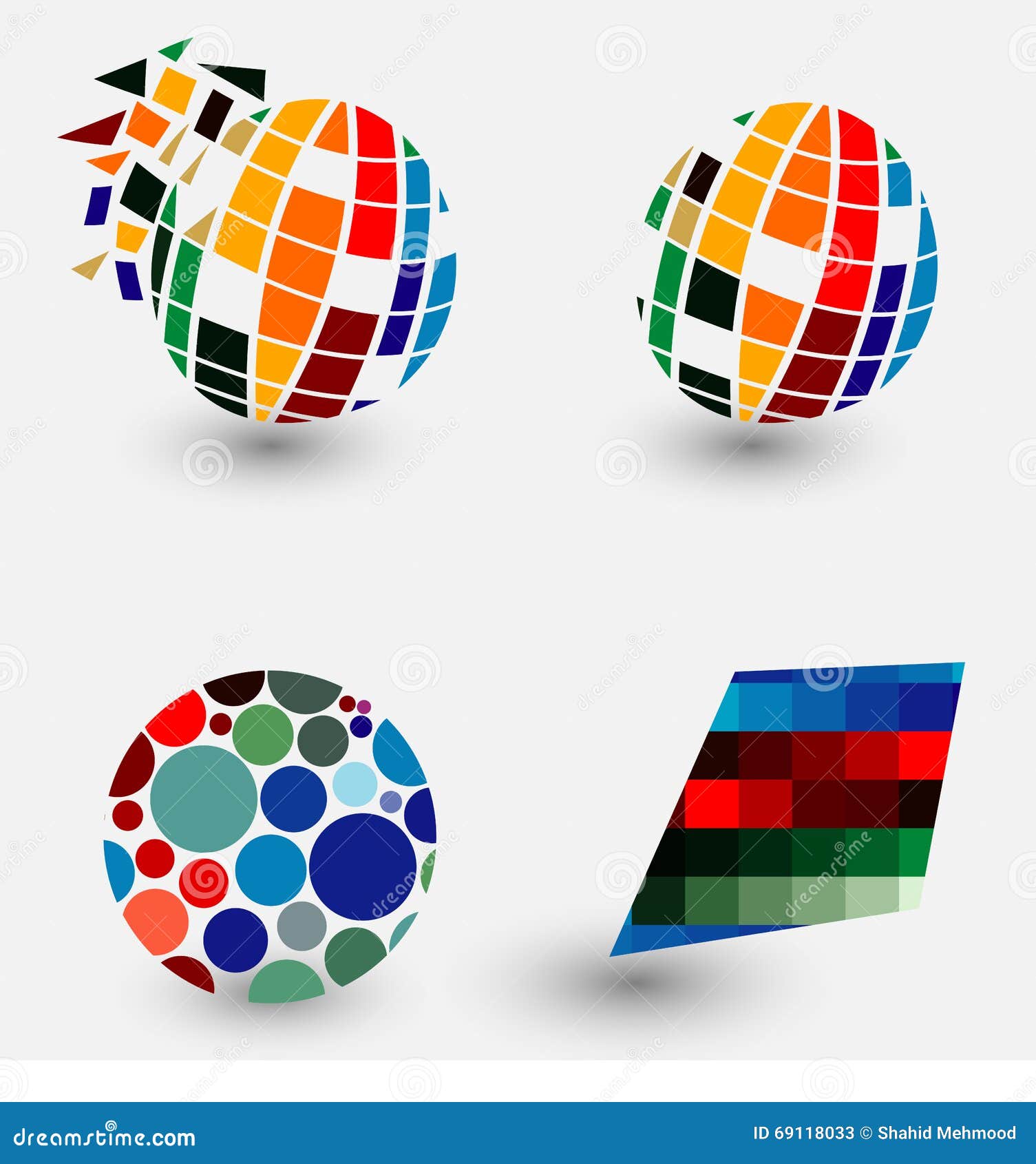 Pixel Global Dot Round Cube Logo Du Monde Illustration de Vecteur ...
