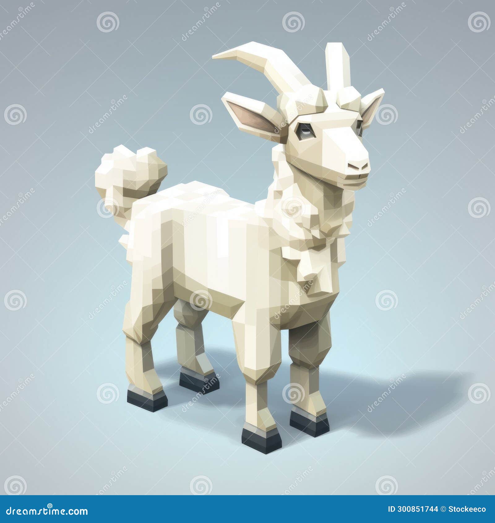 Pixel Goat 1: Monochromatic Isometric Renderings with Sketchfab Stock ...