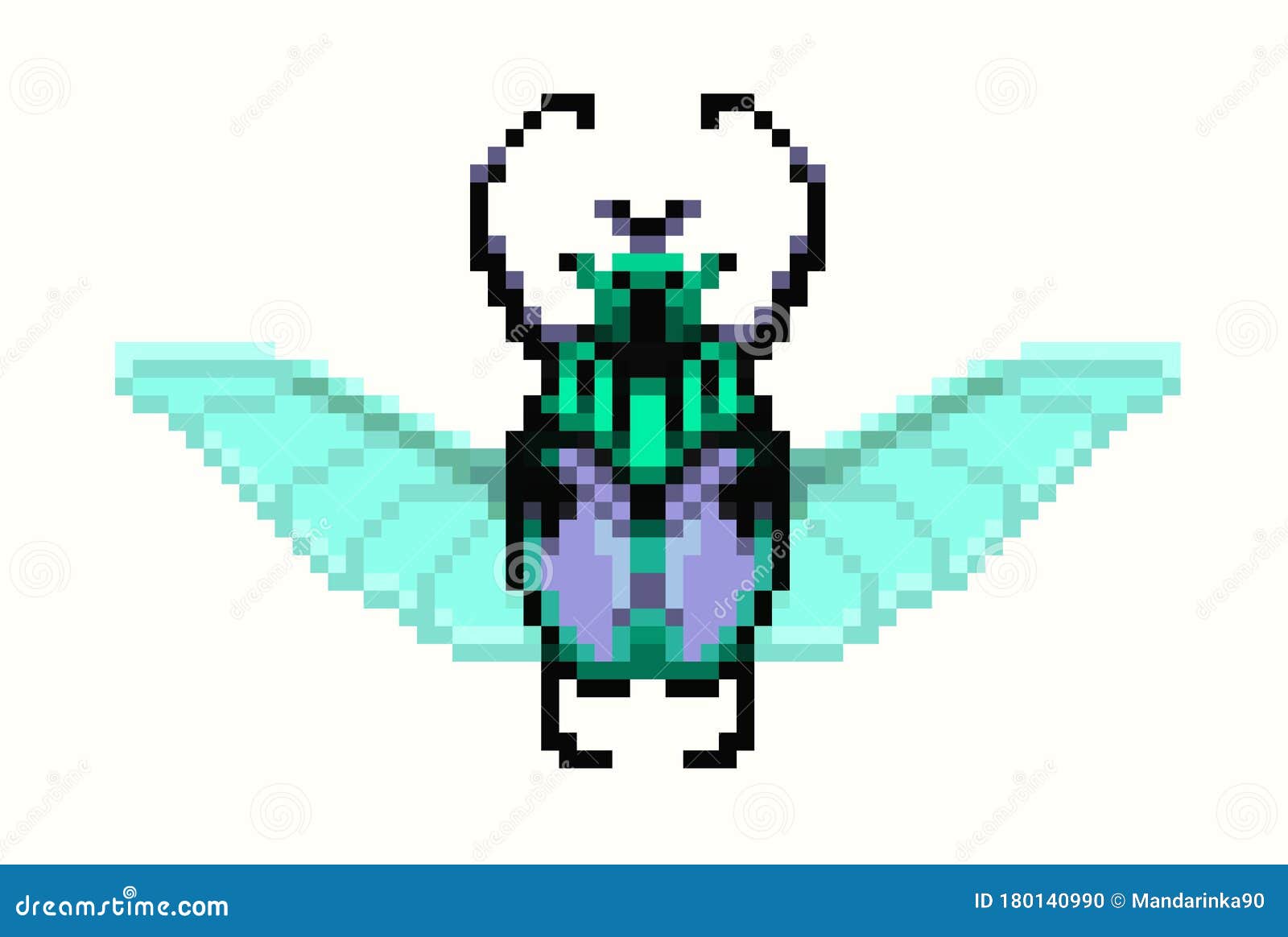 Pixel Goliath Beetle Icon. Vector Illustration Stock Vector ...