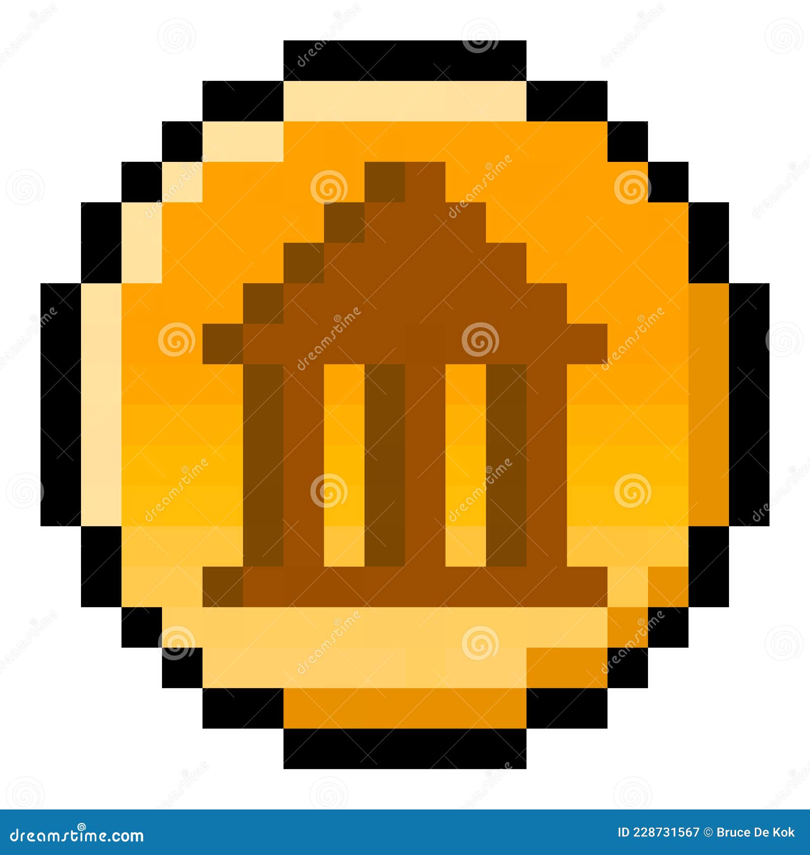Pixel Government Coin - Vector, Isolated Stock Vector - Illustration of ...