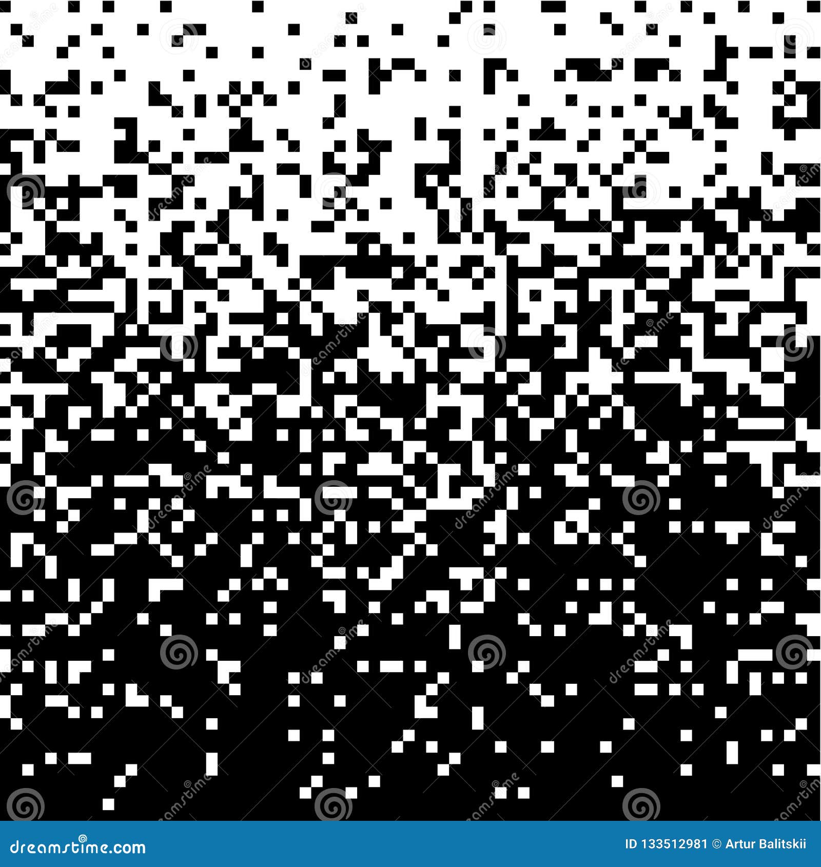 Pixel Gradient, Monochrome Background, Abstract Mosaic, Black White ...
