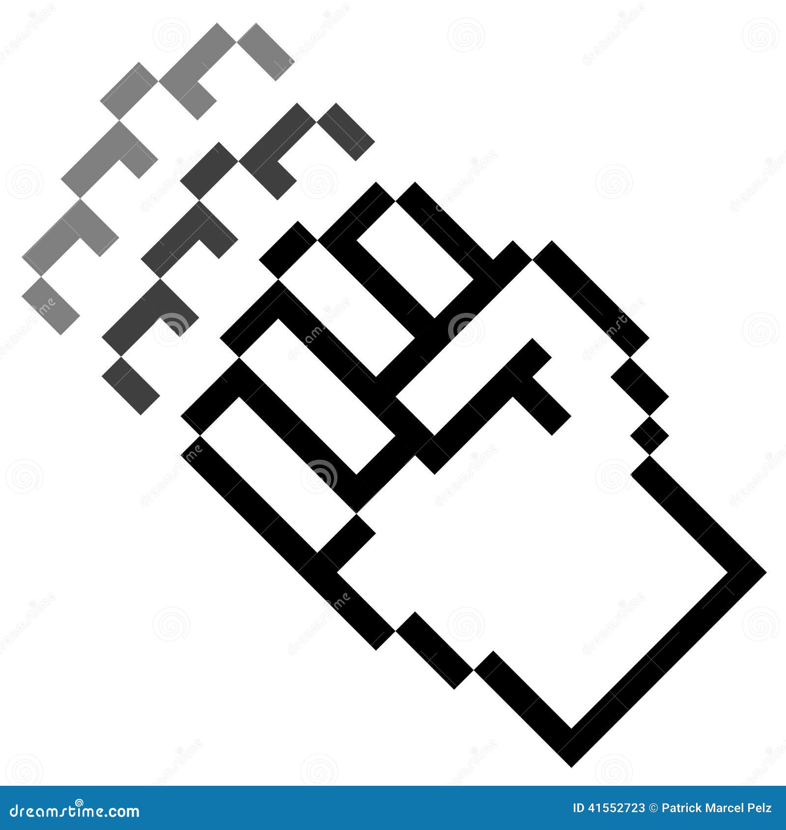 Pixel Graphic Hand - Fist in Motion Stock Vector - Illustration of ...