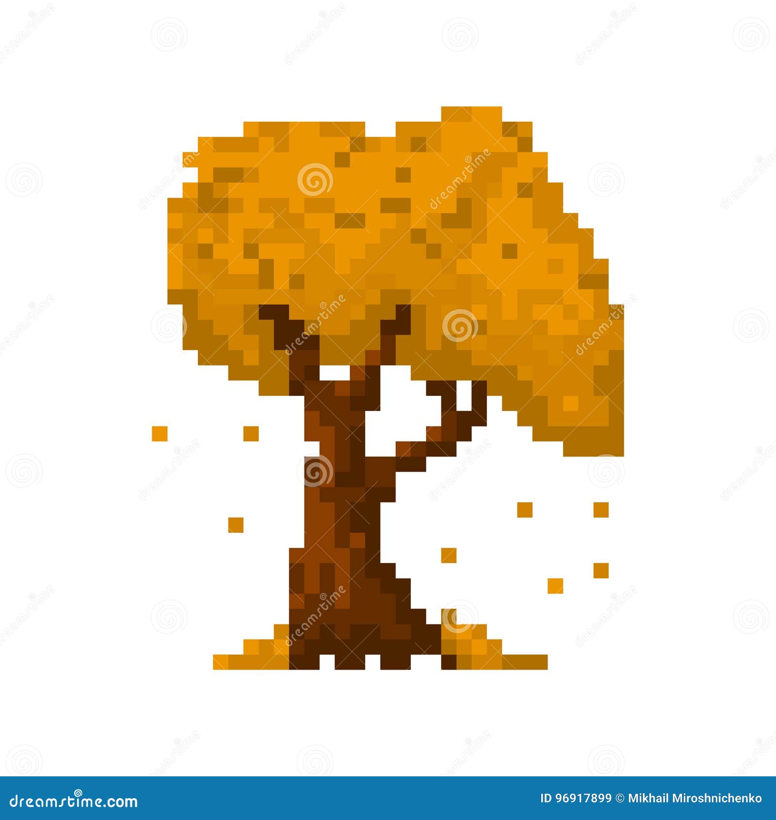 Pixel green summer tree stock vector. Illustration of abstract - 96917899