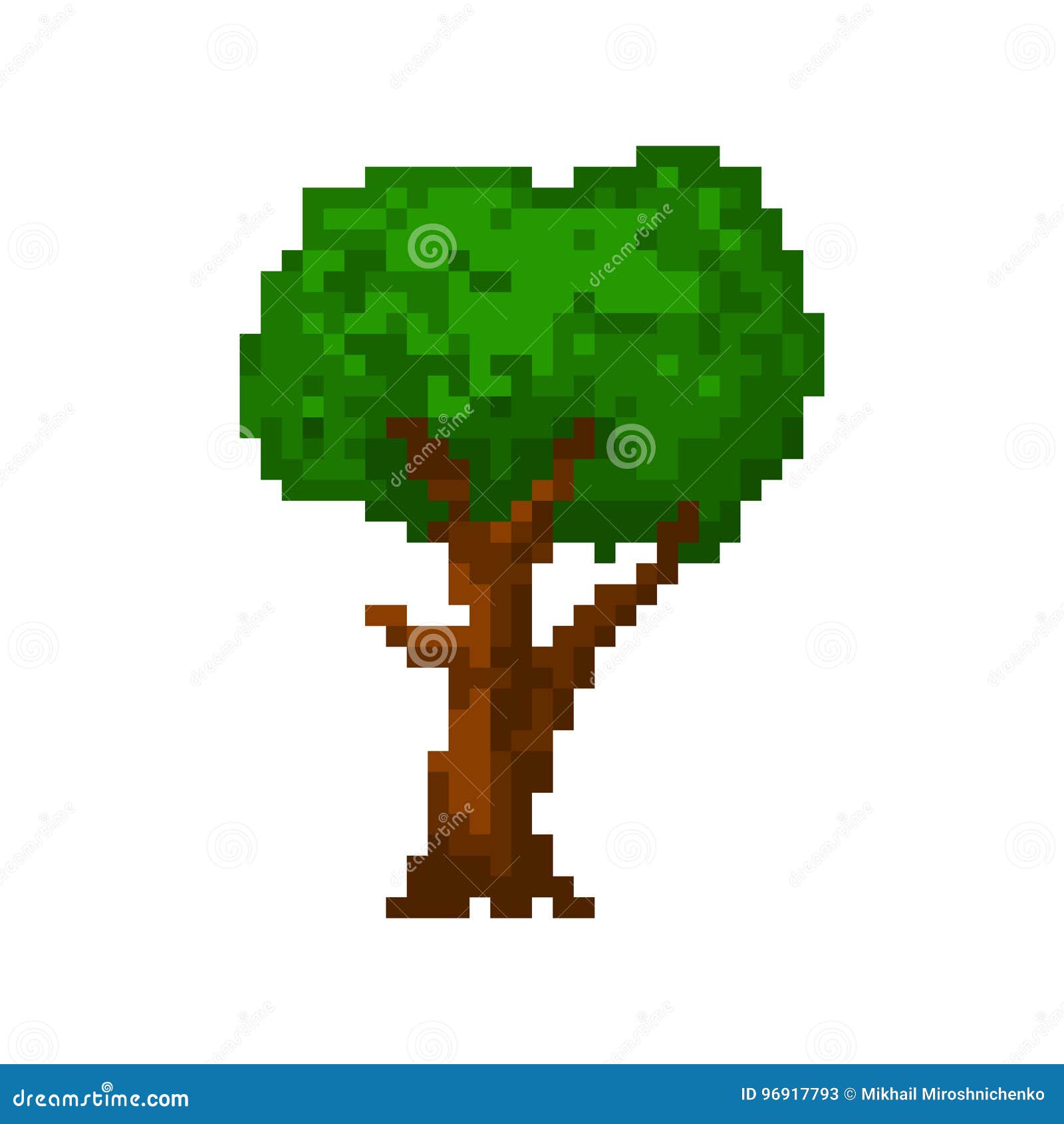 Pixel green summer tree stock vector. Illustration of gardening - 96917793