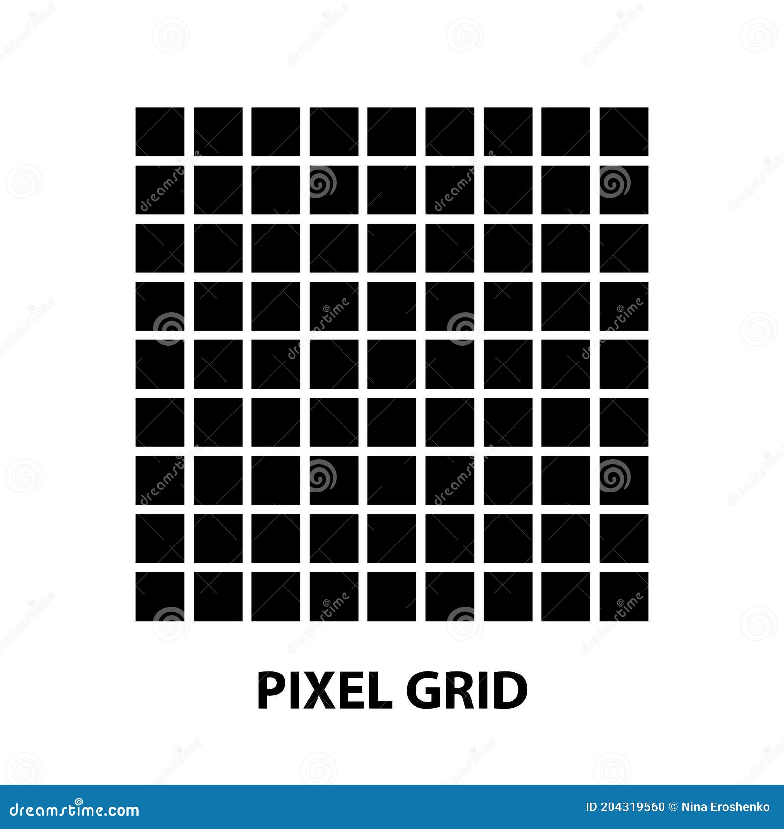 Pixel Grid Icon, Black Vector Sign with Editable Strokes, Concept ...
