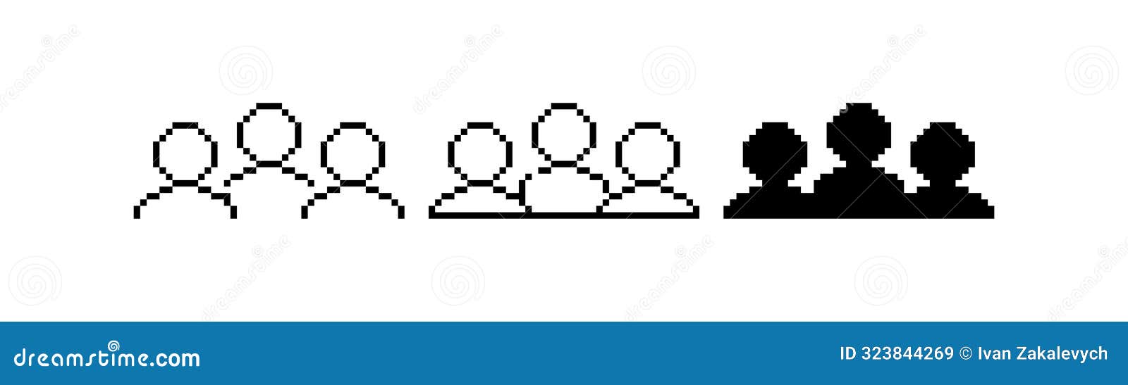 Pixel Art Group Of People Character. Stock Photography | CartoonDealer ...