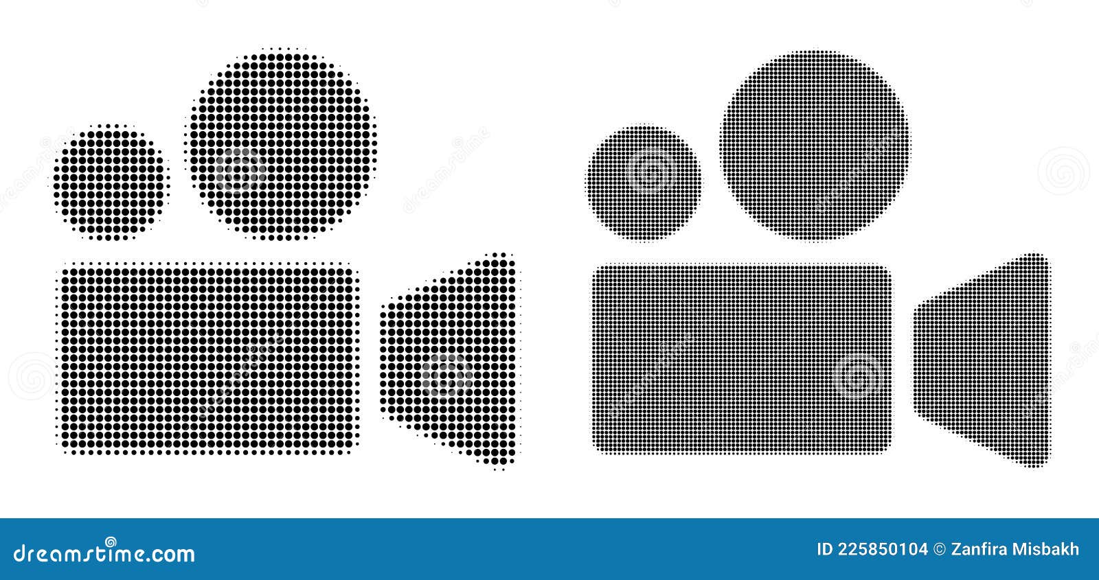 Pixel Halftone Cinema Camera Icon Stock Vector - Illustration of media ...
