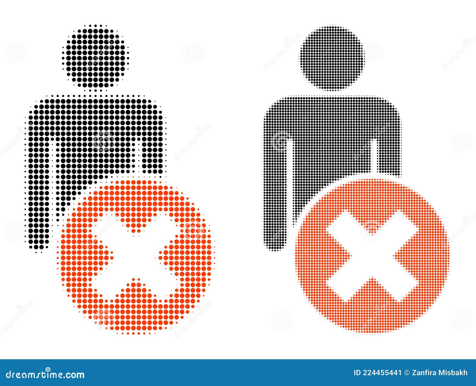 Pixel Halftone Delete Man Icon Stock Vector - Illustration of vector ...