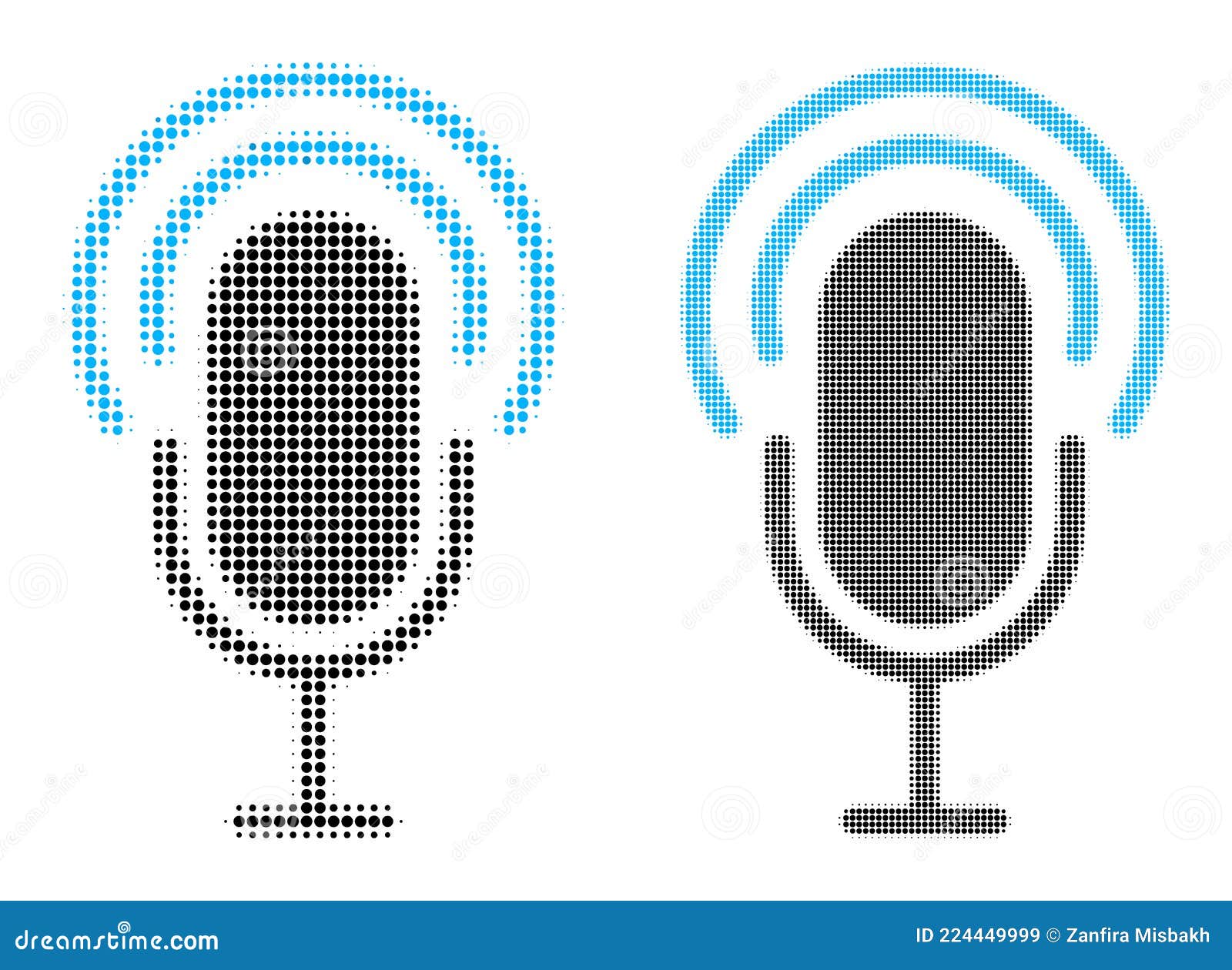 Pixel Halftone Microphone Icon Stock Vector - Illustration of record ...