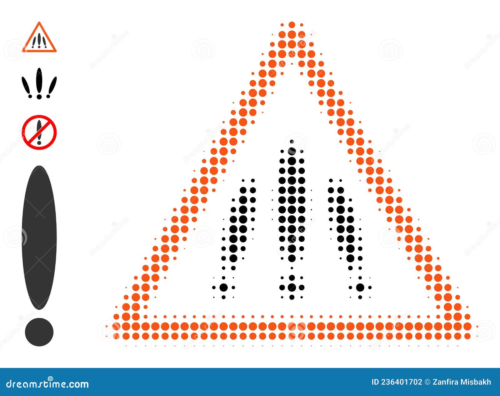 Pixel Halftone Multiple Danger Sign Icon and Source Icons Stock Vector ...