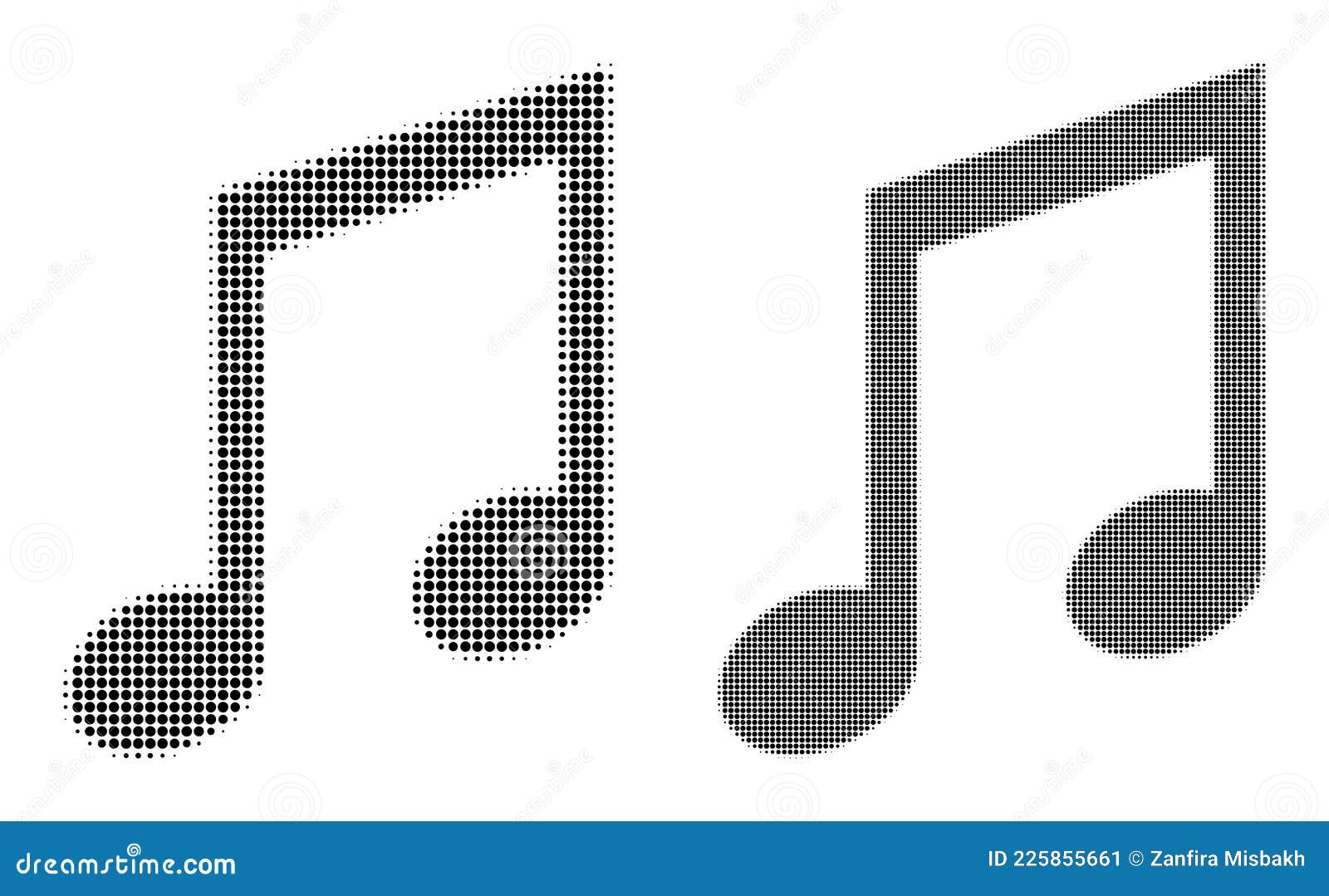 Pixel Halftone Music Notes Icon Stock Vector - Illustration of ...