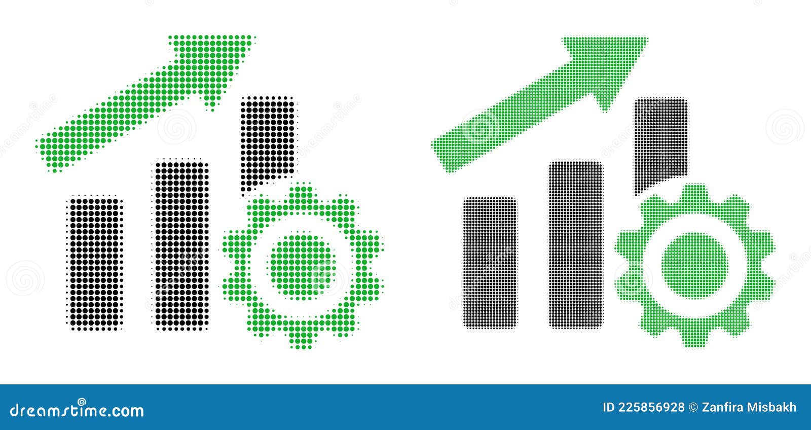 Pixel Halftone Progress Chart Settings Icon Stock Vector - Illustration ...
