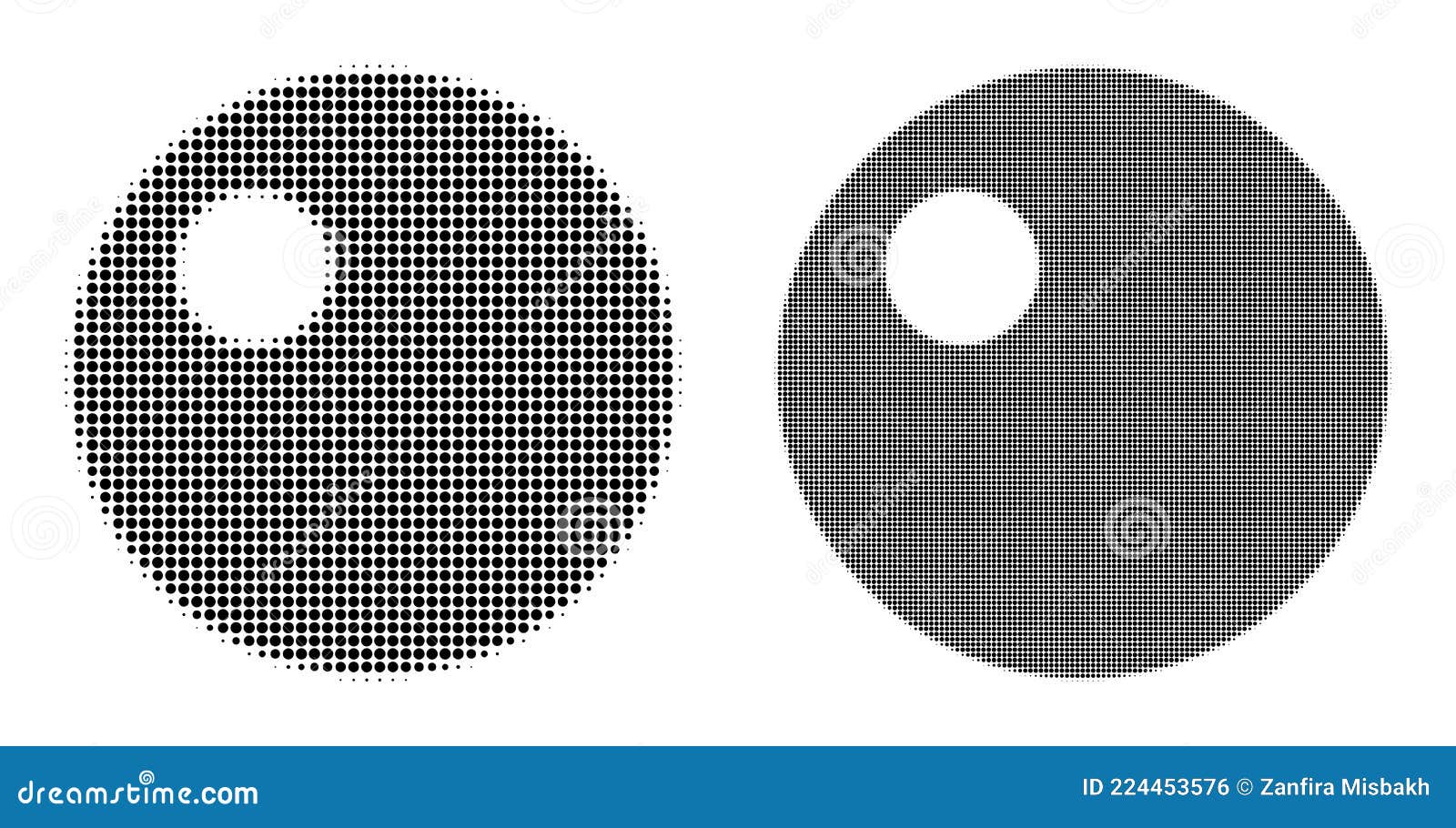 Pixel Halftone Sphere Icon stock vector. Illustration of point - 224453576