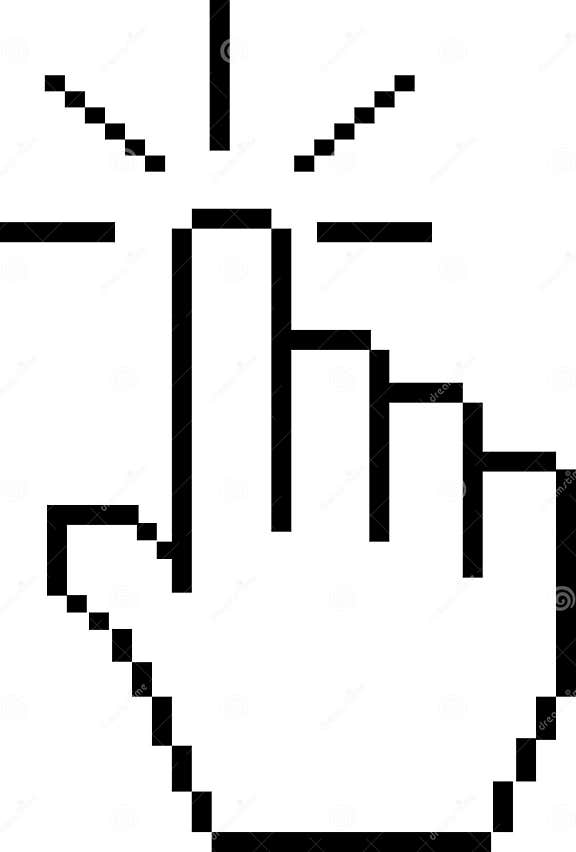 Pixel Hand Cursor Click, Mouse Pixel Hand Cursor, Cursor Click Pointer ...
