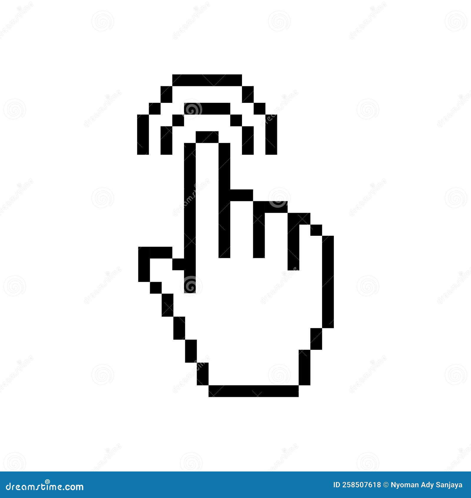 Pixel Hand Pointer Icon Gray. Vector Illustration Stock Vector ...