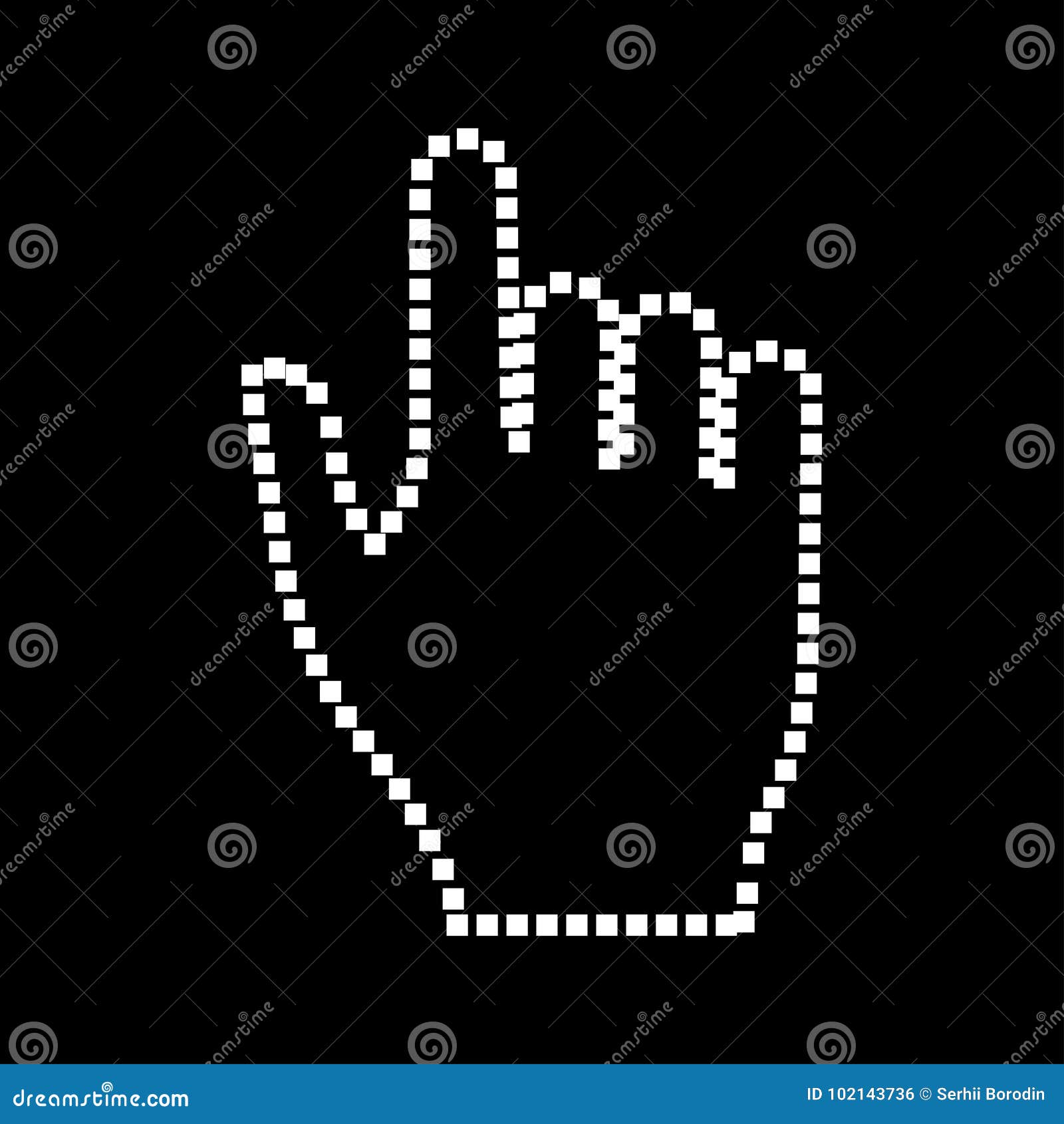 Pixel Hand it is White Icon . Stock Vector - Illustration of cursor ...