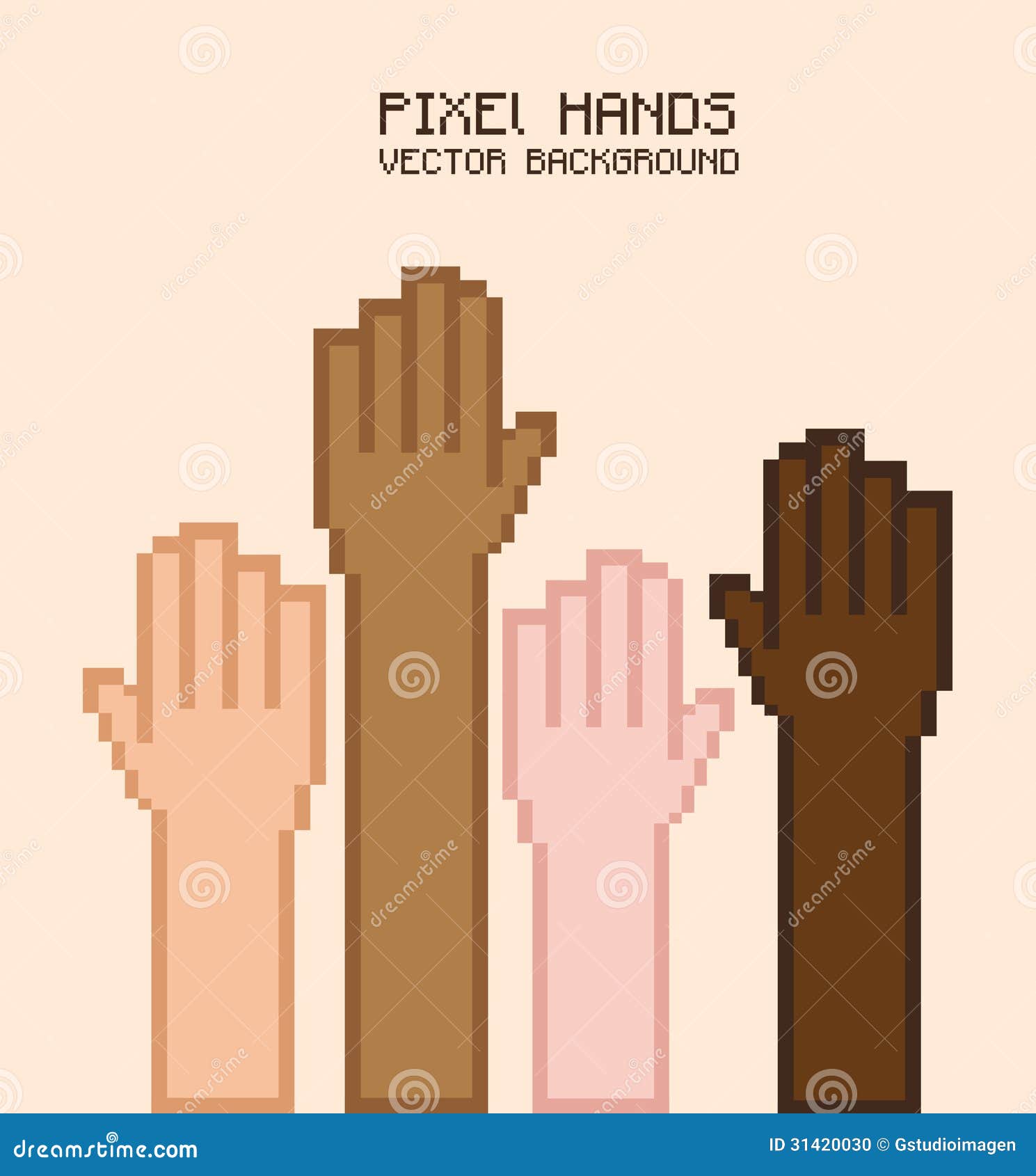 Pixel Hands. Retro 8 Bit Game Finger Gestures, Arcade Computer Web 90s ...