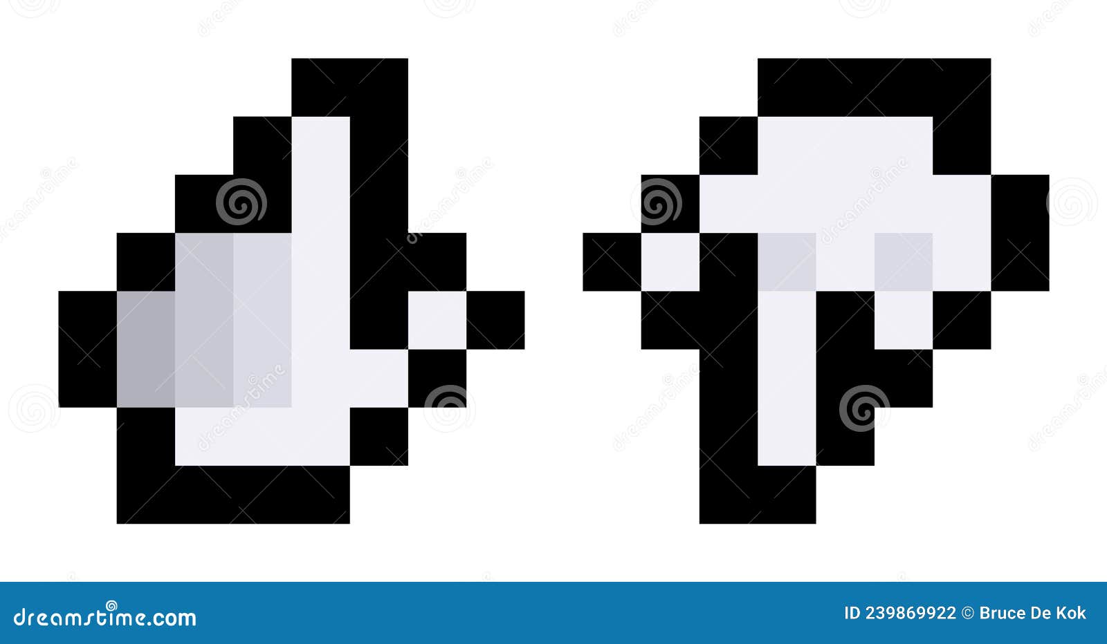 Pixel Hands. Retro 8 Bit Game Finger Gestures, Arcade Computer Web 90s ...