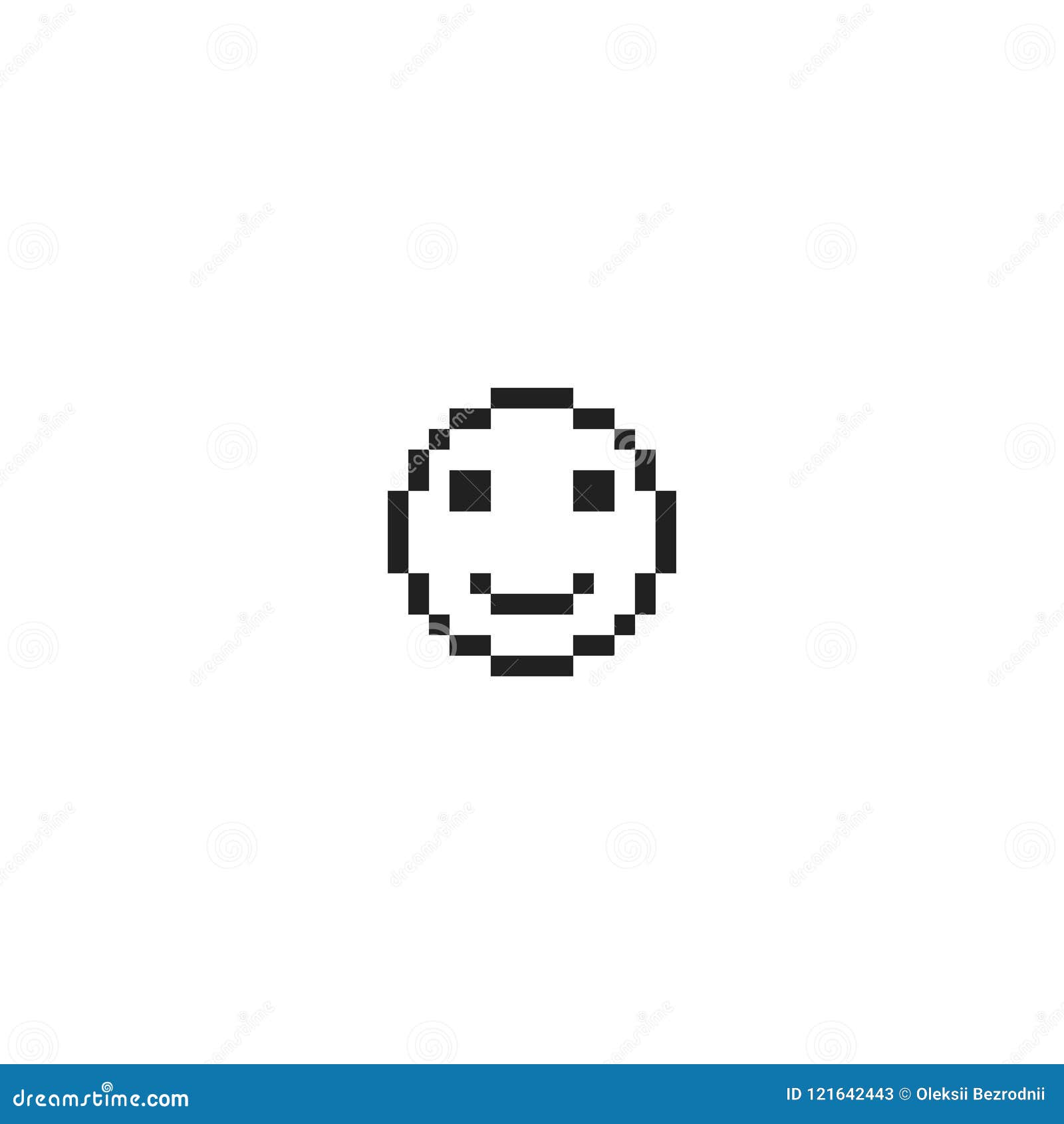 Pixel happy emotion face stock vector. Illustration of internet - 121642443