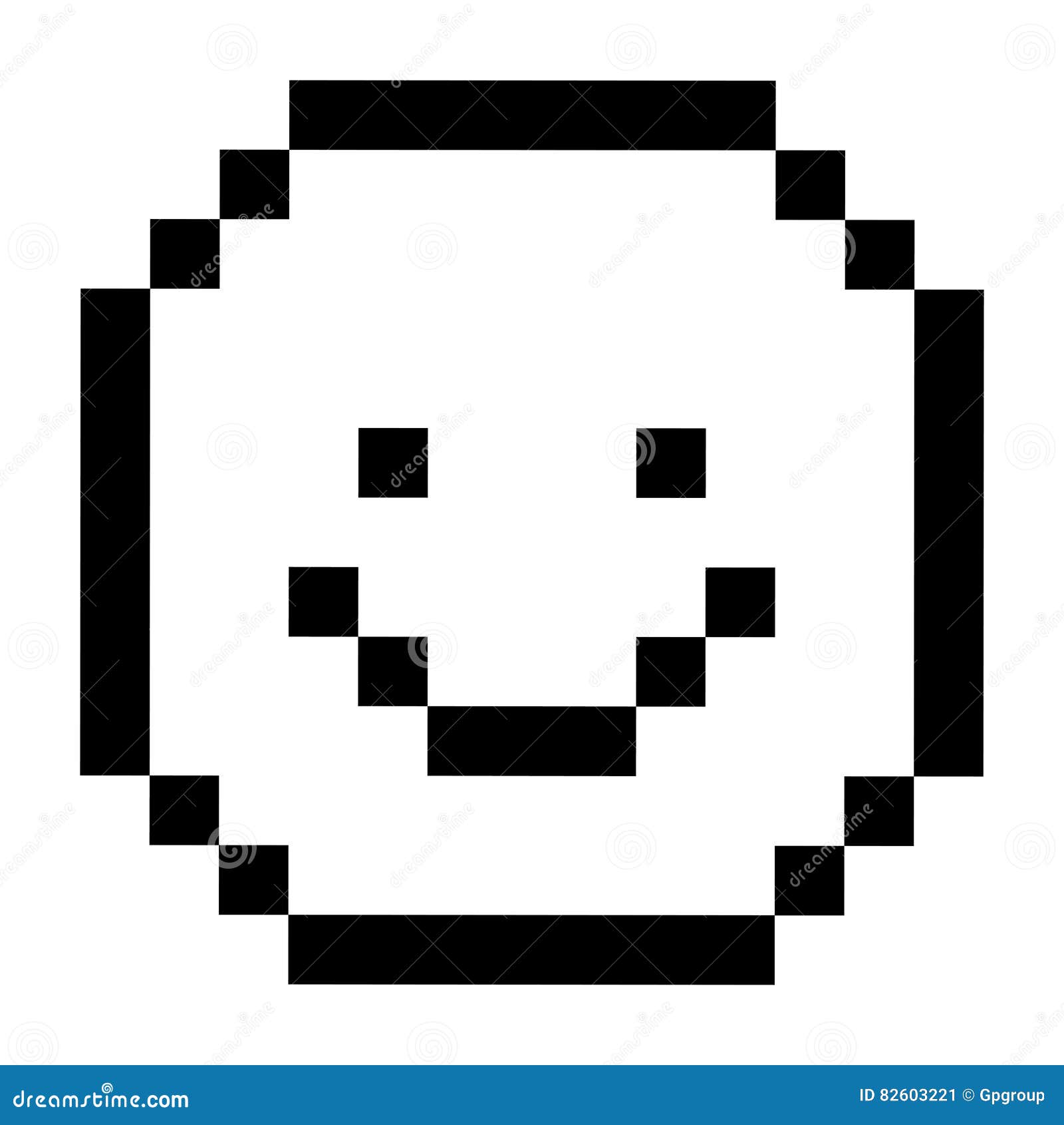 Pixel happy face design stock illustration. Illustration of facial ...