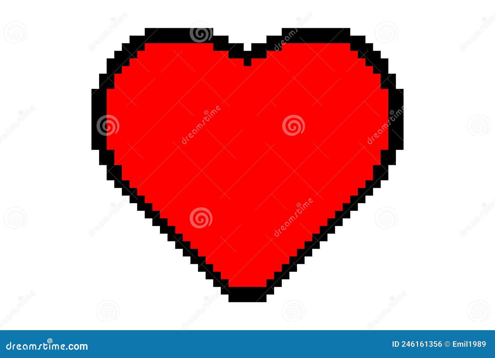 Pixel Heart Icon Simple Design. Vector Stock Vector - Illustration of ...