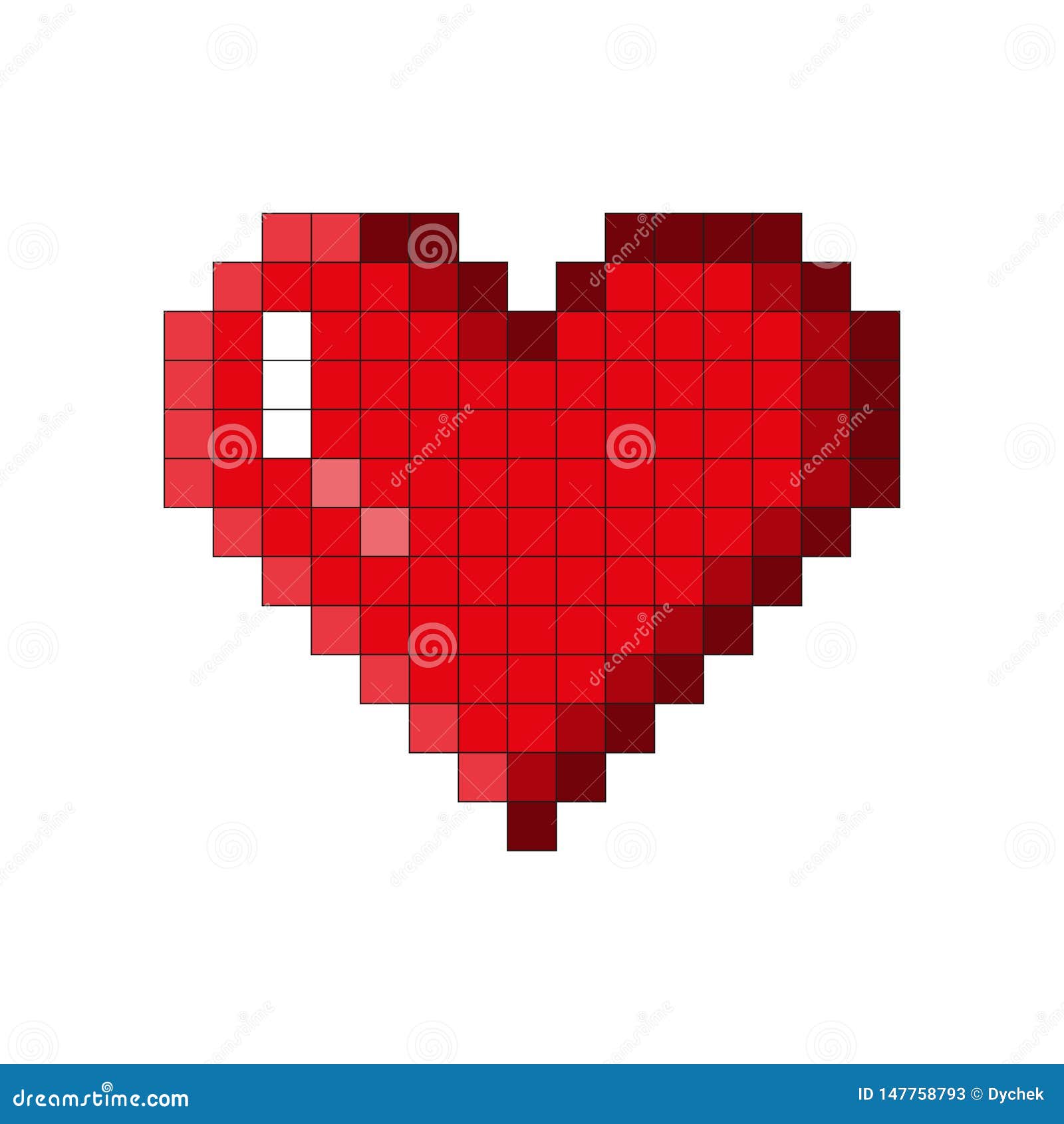 Pixel Heart Icon. Simple Flat Vector Illustration Stock Vector ...