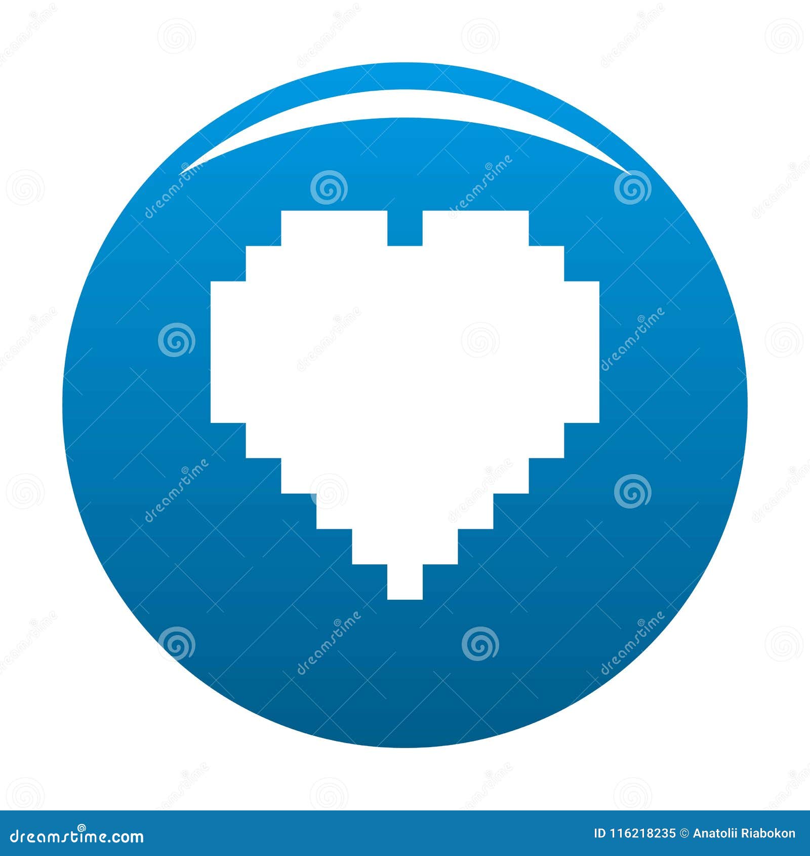 Pixel Heart Icon Vector Blue Stock Vector - Illustration of ...