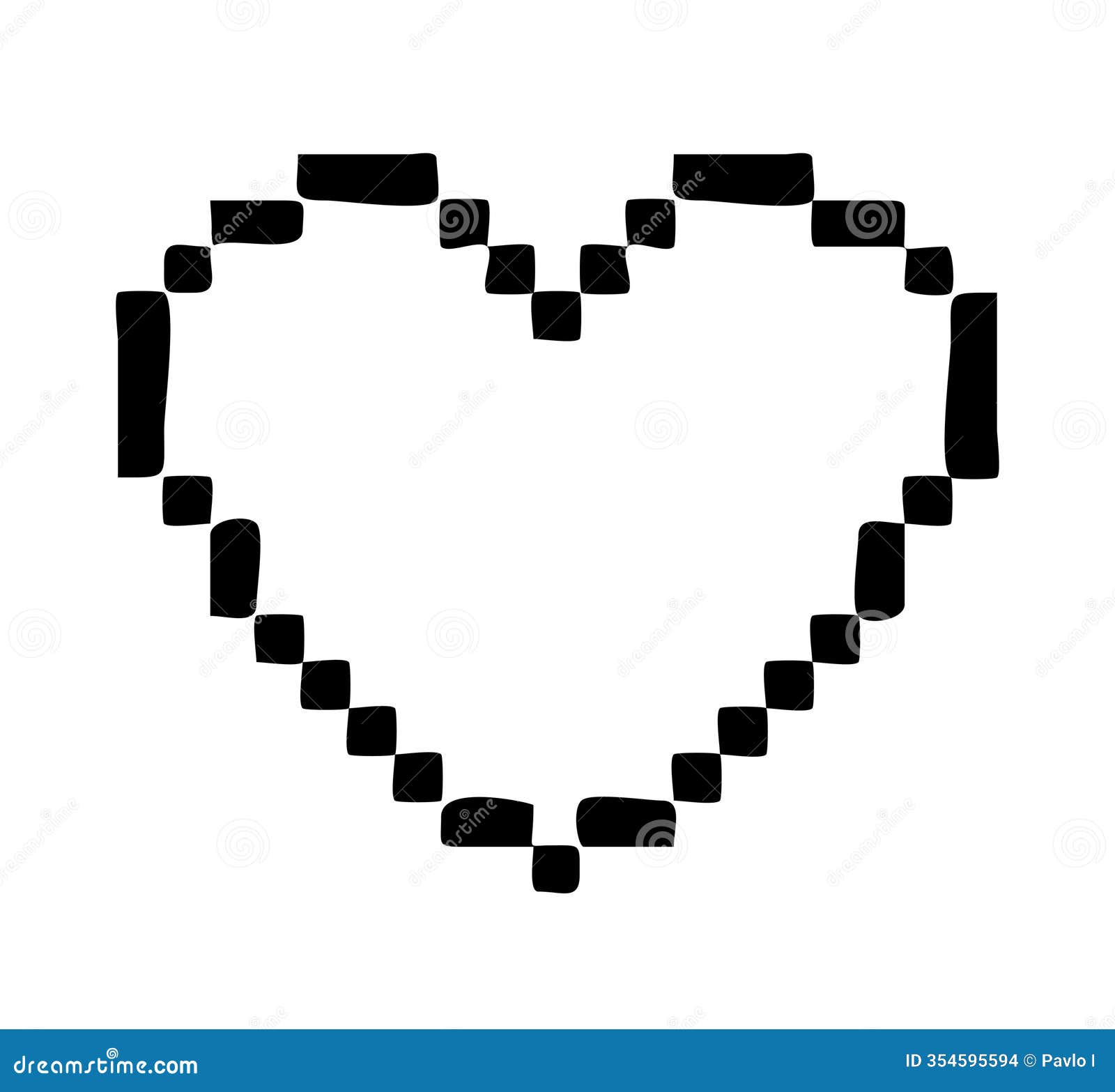 Pixel Heart Isolated, Pixelated Heart Icon Stock Illustration ...
