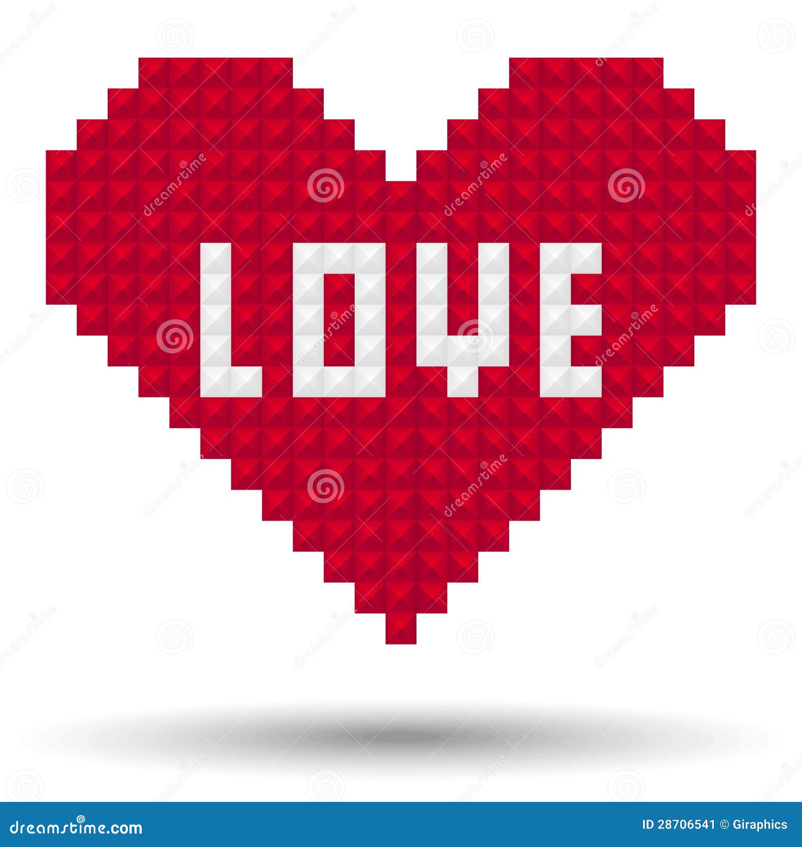 Pixel Heart Love stock vector. Illustration of symbol - 28706541