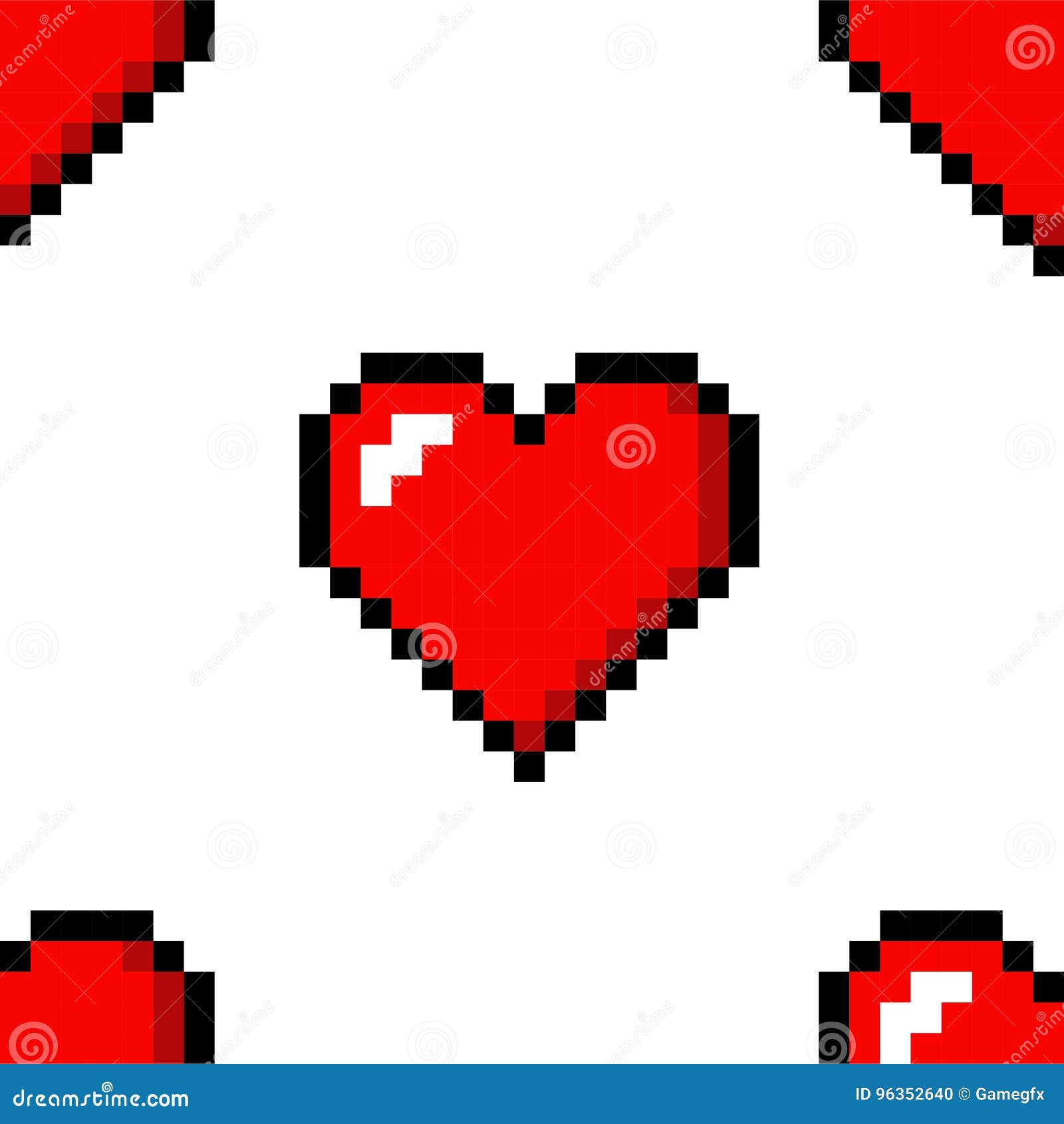 Pixel Art Heart Animation Vector Illustration | CartoonDealer.com #93248314