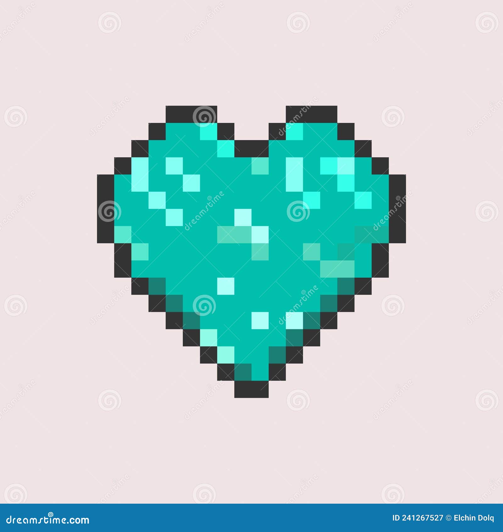 Pixel Heart Pixel Art, Vector Template Stock Vector - Illustration of ...