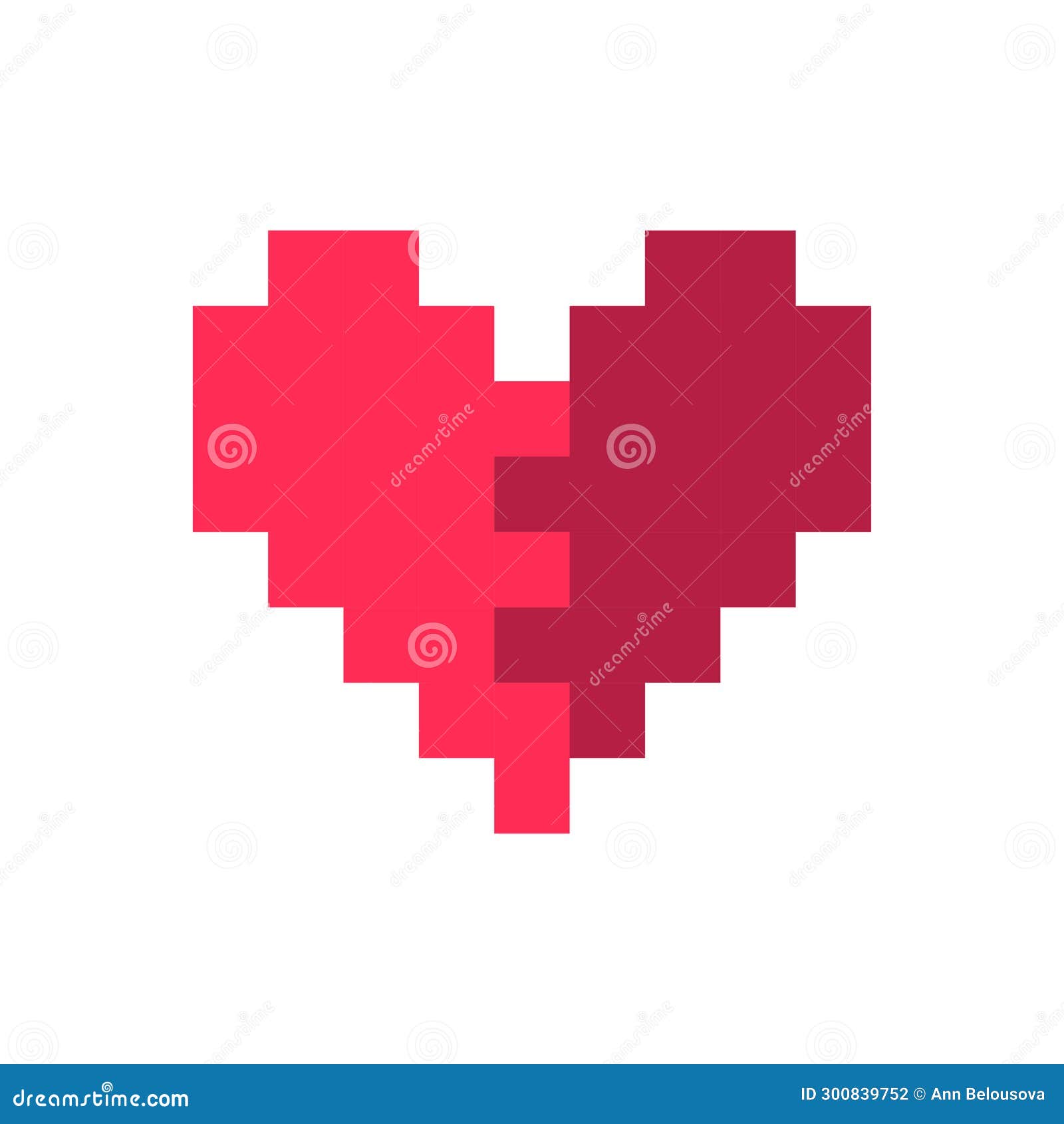 Pixel Heart Red 8 Bit for Poster Pattern, Print, Design, Elements Stock ...